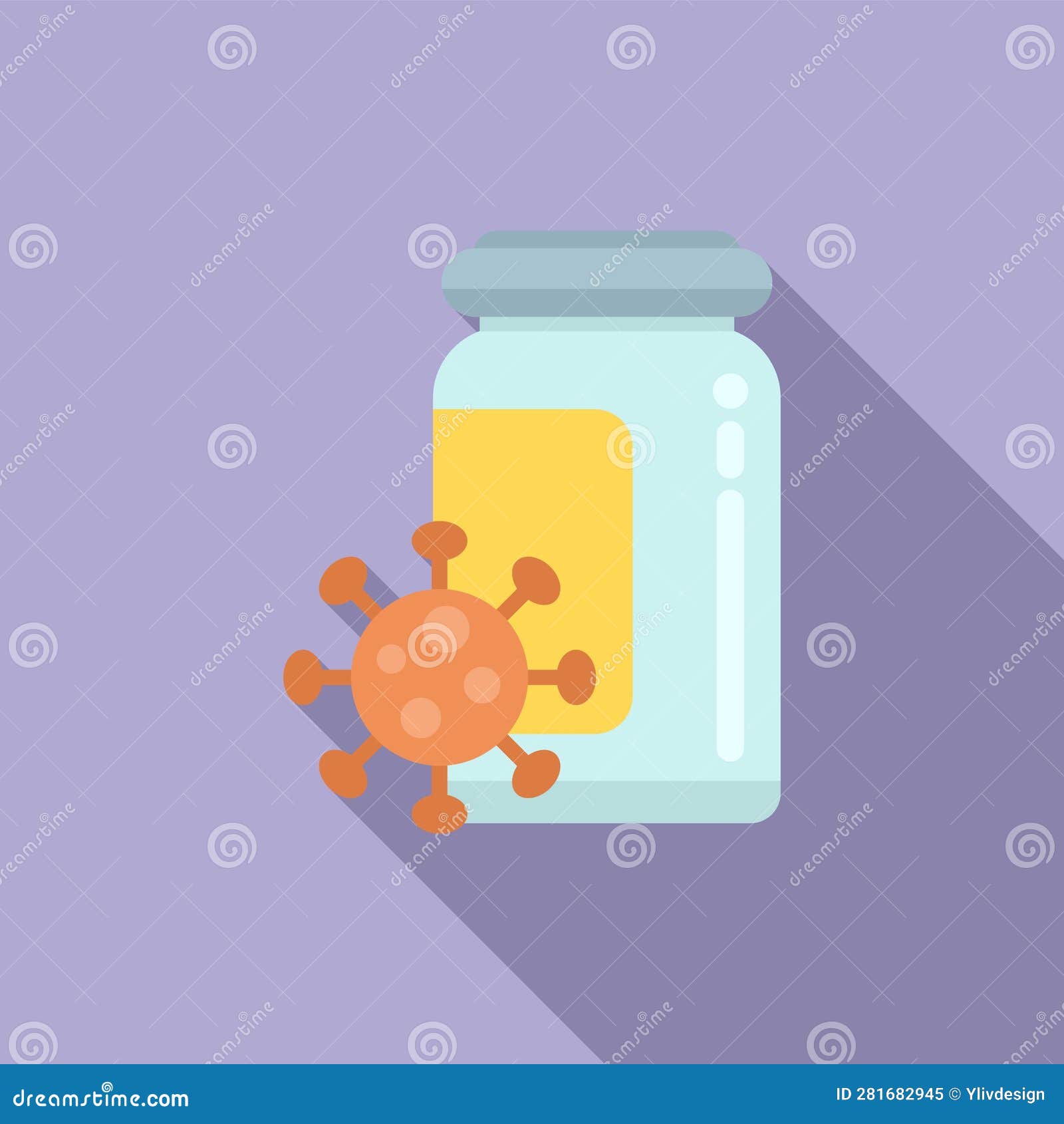 Strong Virus Icon Flat Vector. Bacteria Drug Stock Illustration ...