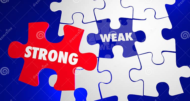 Strong Vs Weak Strength Overcomes Weakness Puzzle Stock Illustration ...