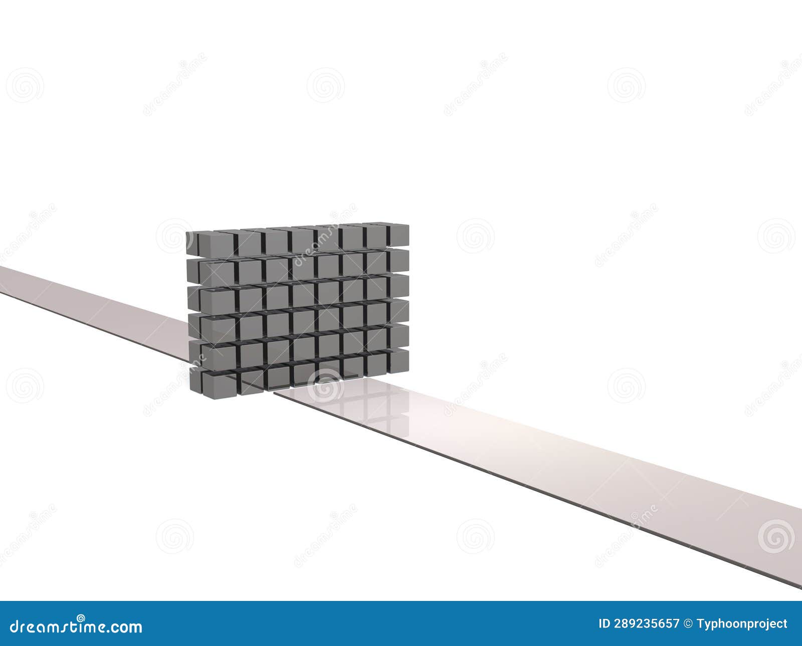 A Strong Wall Blocking the Path. an Abstract Concept Representing an ...