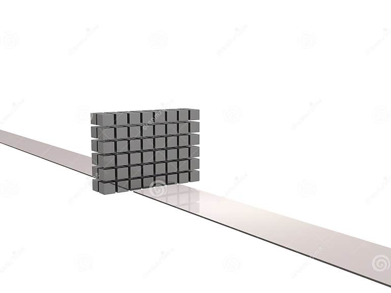 A Strong Wall Blocking the Path. an Abstract Concept Representing an ...