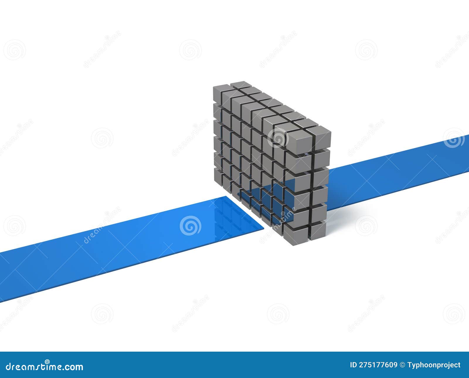 A Strong Wall Blocking The Path. Unexpected Accident. An Abstract ...