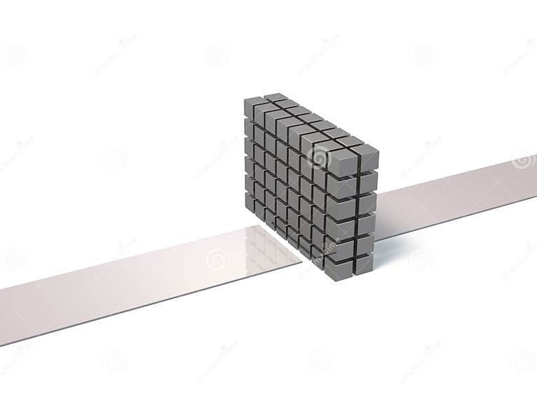 A Strong Wall Blocking the Path. Unexpected Accident Stock Illustration ...