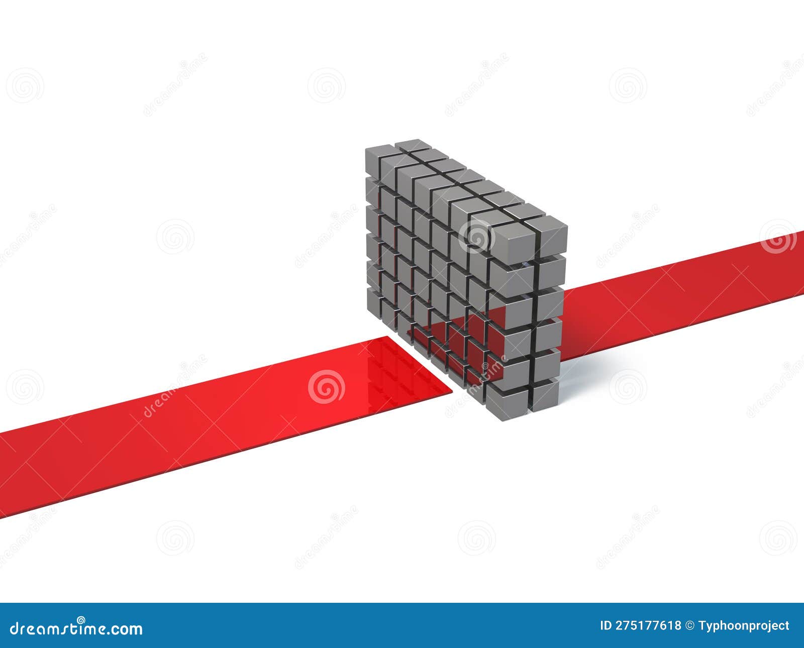 A Strong Wall Blocking the Path. Unexpected Accident Stock Illustration ...