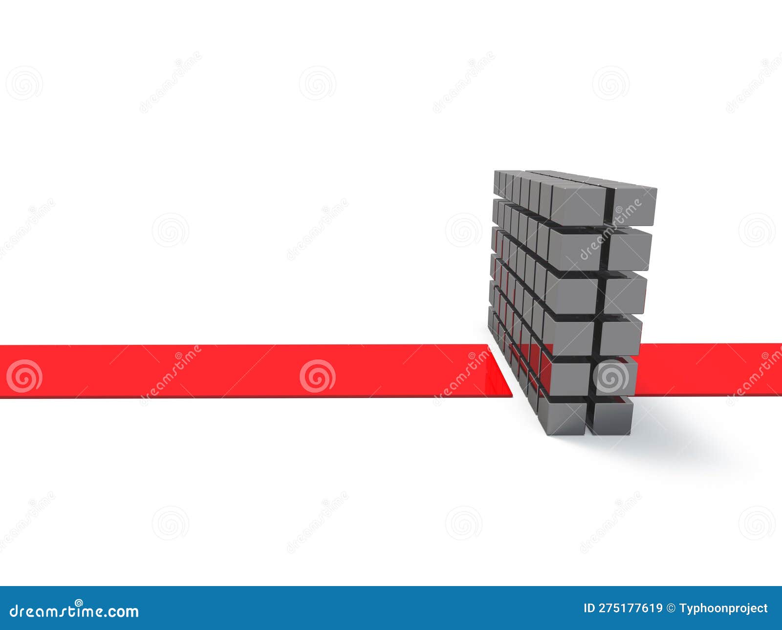 A Strong Wall Blocking the Path. Unexpected Accident Stock Illustration ...