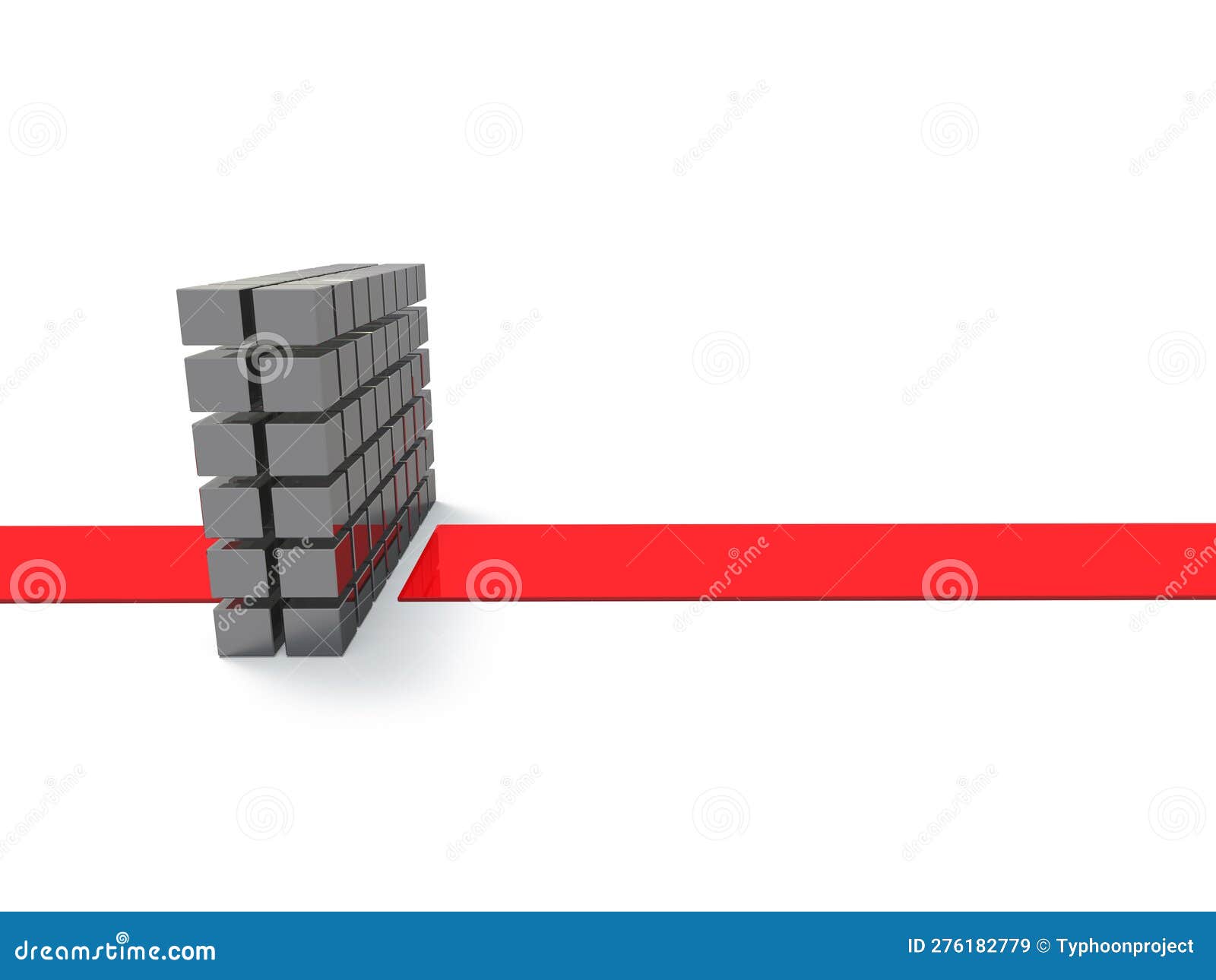 A Strong Wall Blocking the Path. Unexpected Accident Stock Illustration ...