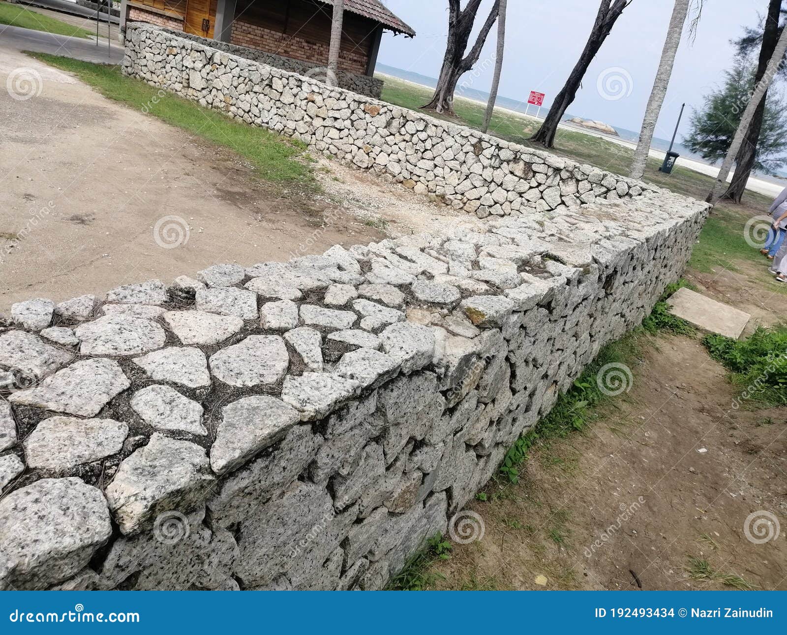 Strong Wall with Heavy Rock Stock Photo - Image of heavy, strong: 192493434