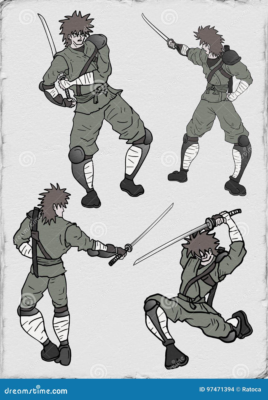 Strong warrior draw stock illustration. Illustration of warrior - 97471394