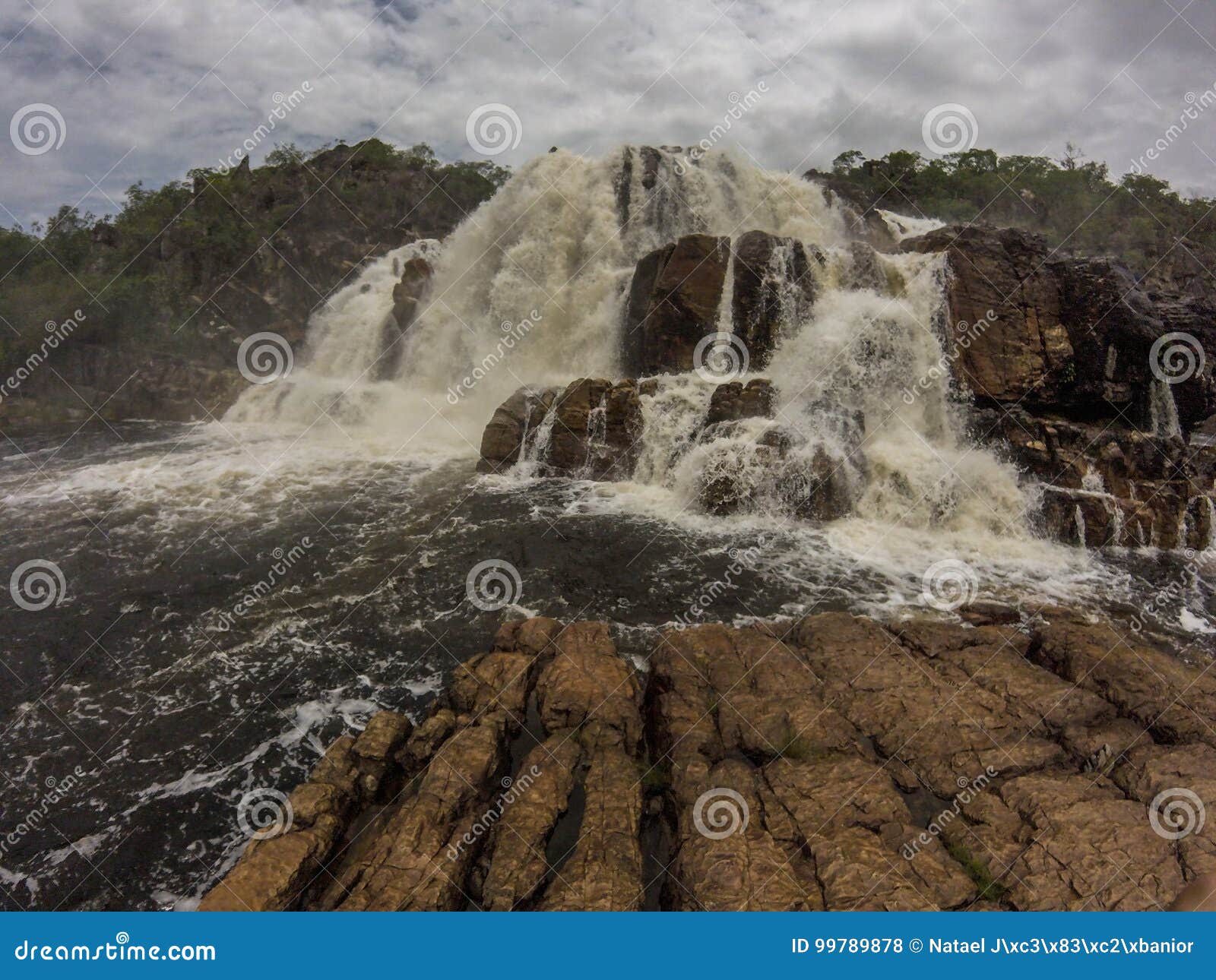 Strong waterfall stock photo. Image of color, cascade - 99789878