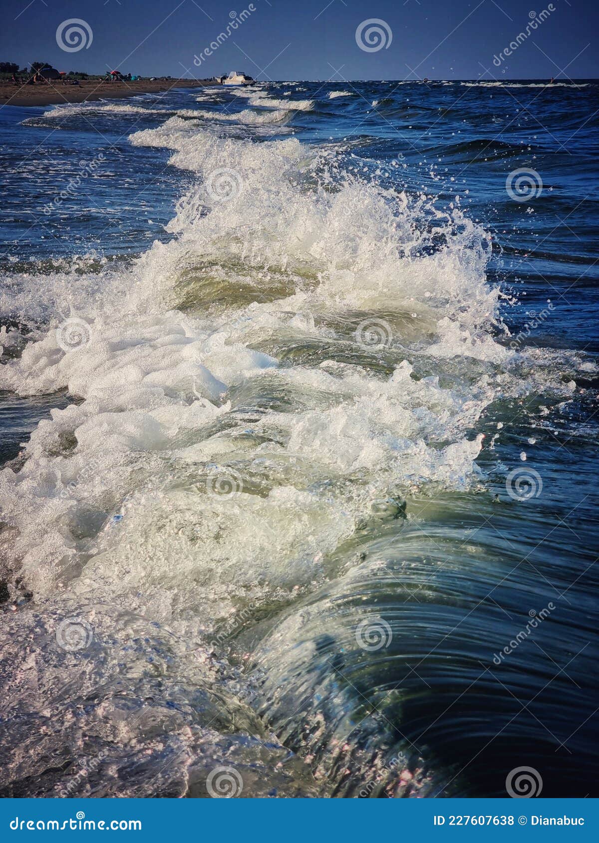 A strong wave stock photo. Image of reflection, ocean - 227607638