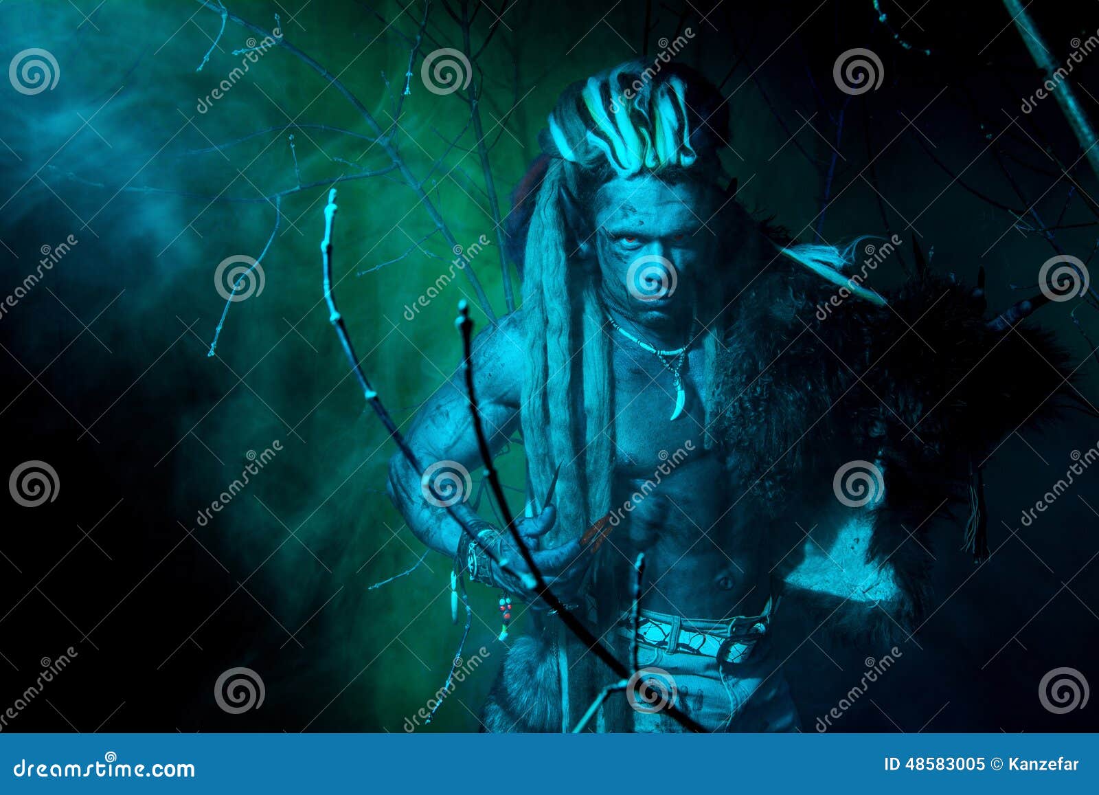 Strong Werewolf, Demon among the Trees in the Fog Stock Image - Image ...