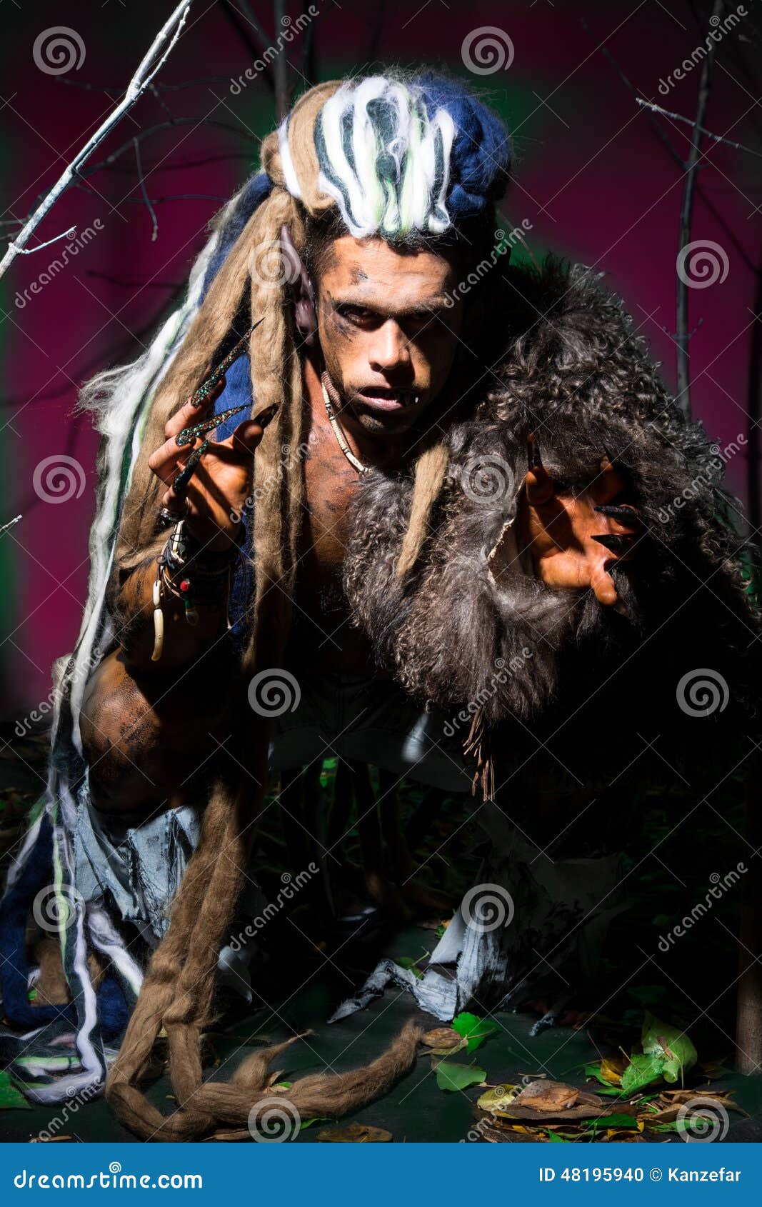 Strong Werewolf, Demon among the Trees. Stock Photo - Image of forest ...
