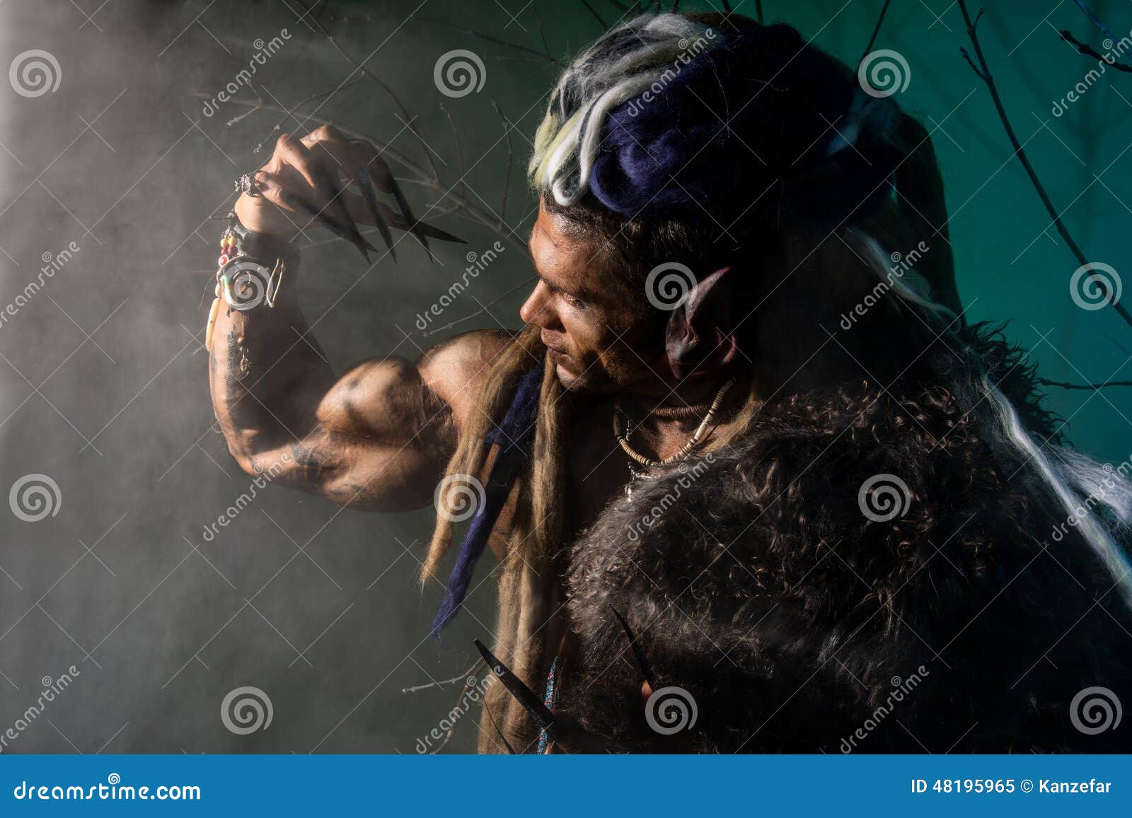 Strong Werewolf, Demon among the Trees Stock Image - Image of gothic ...