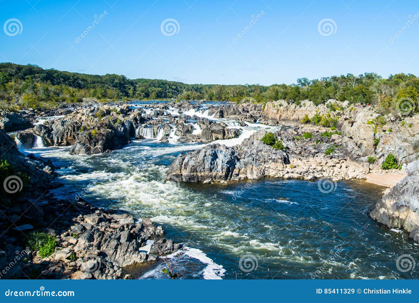 Strong White Water Rapids in Great Falls Park, Virginia Side Stock ...