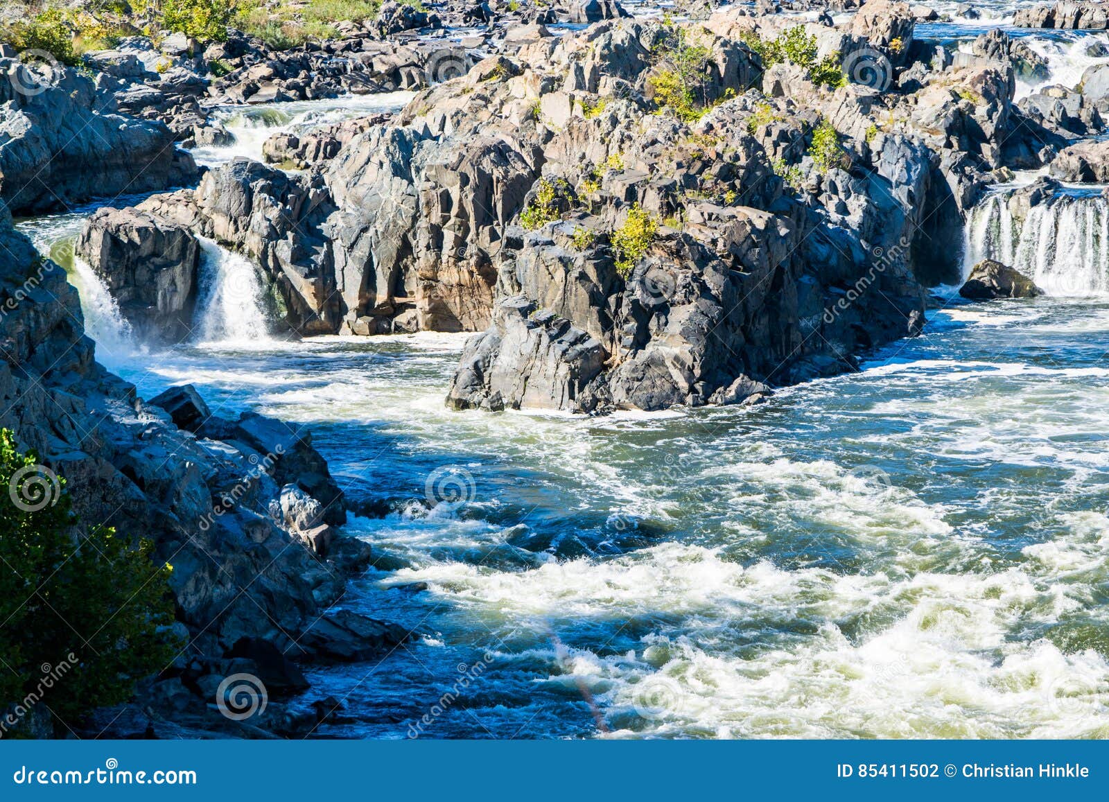 Strong White Water Rapids in Great Falls Park, Virginia Side Stock ...