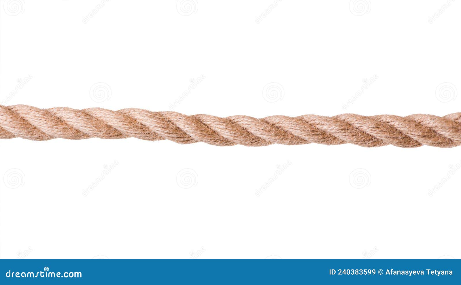 Strong Wide Beige Texture Rope Isolated on a White Background. Stock ...