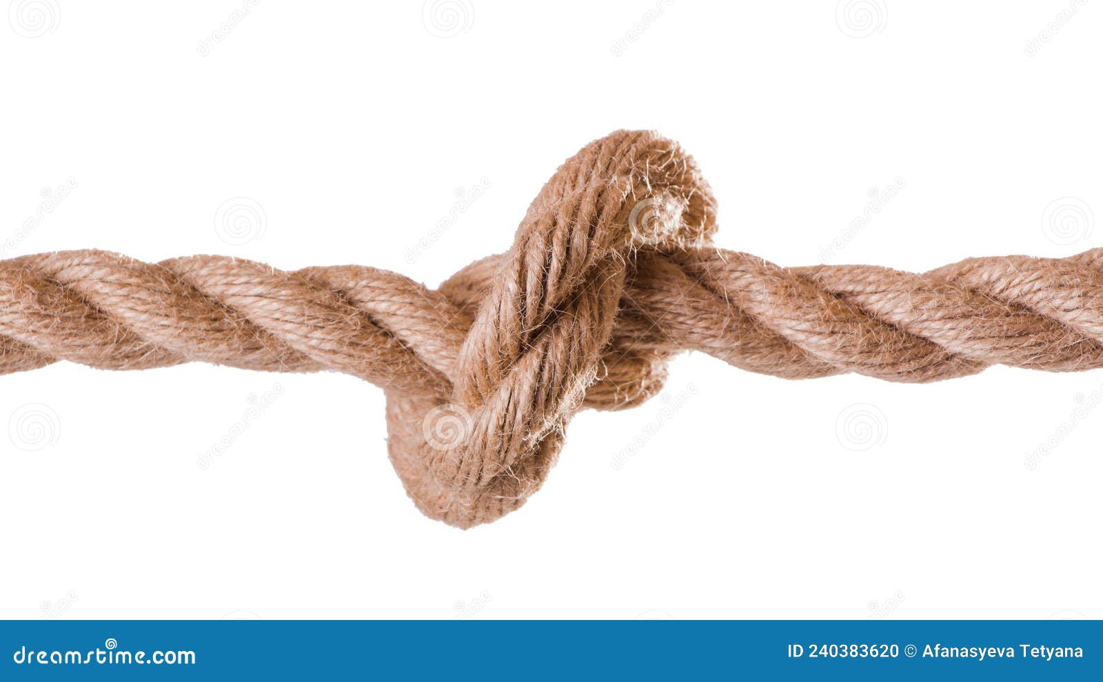 Strong Wide Beige Texture Rope Isolated on a White Background. Stock ...