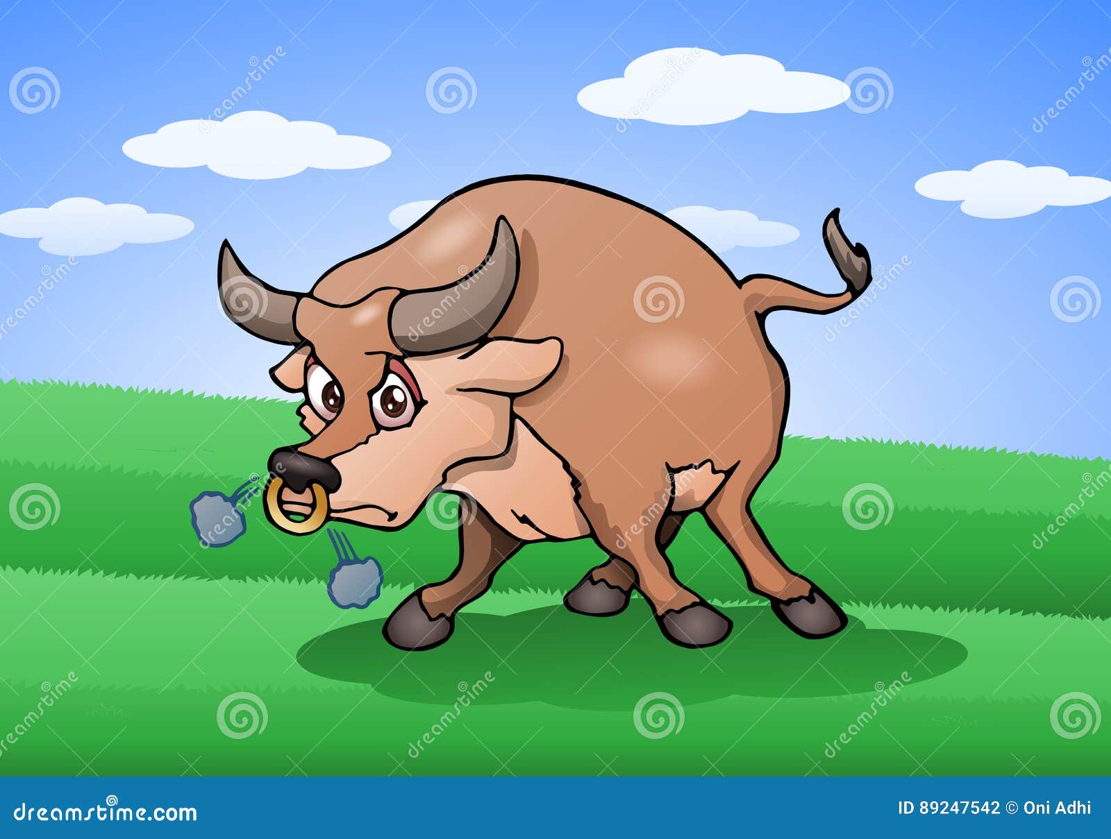 Raging Bull Vector Illustration Cartoon | CartoonDealer.com #346272338