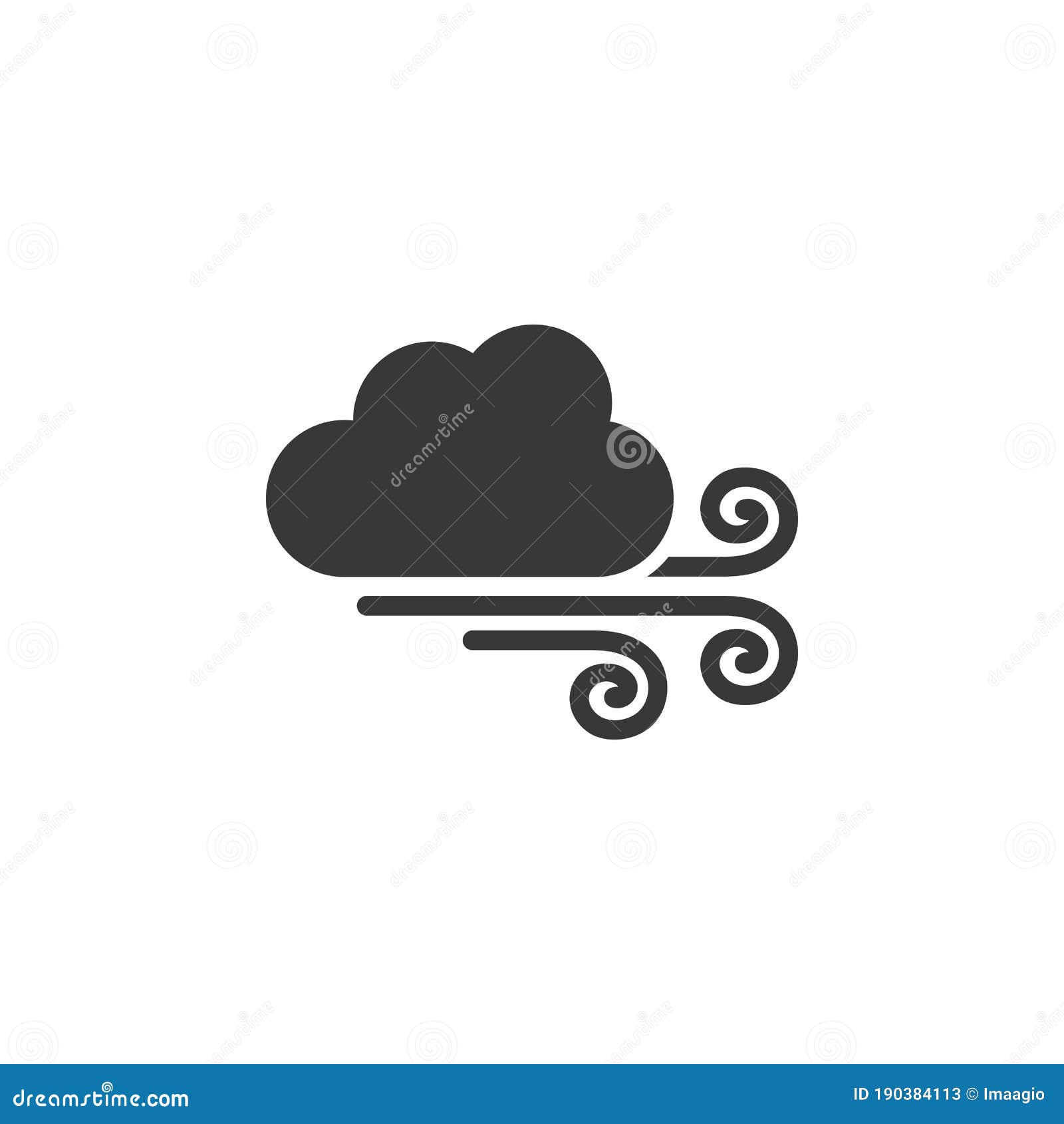 Strong Wind and Cloud. Icon. Weather Glyph Vector Illustration Stock ...