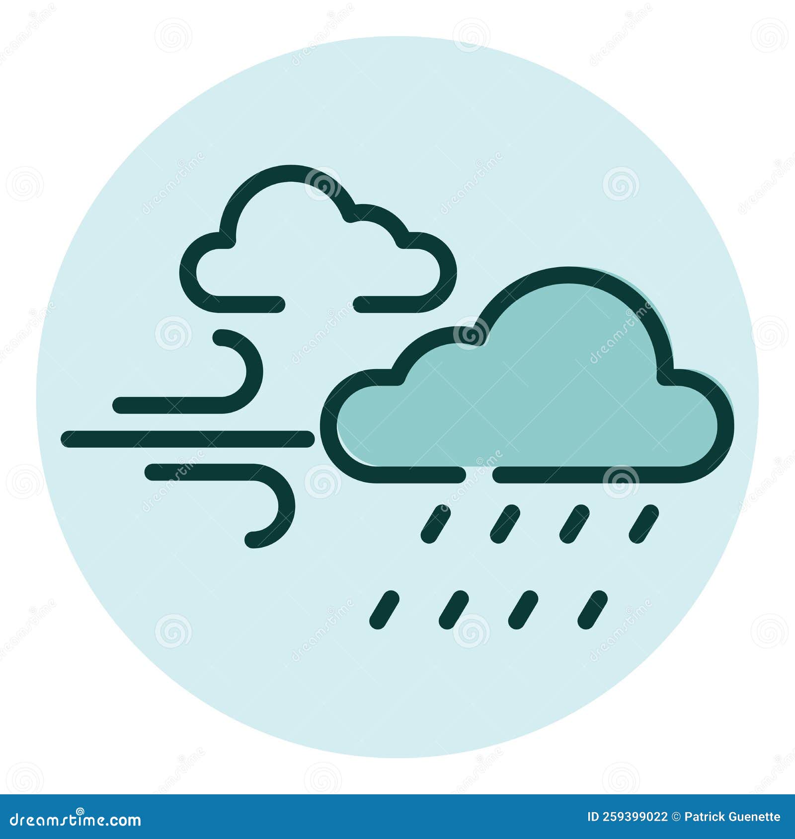 Strong wind forecast, icon stock vector. Illustration of motion - 259399022