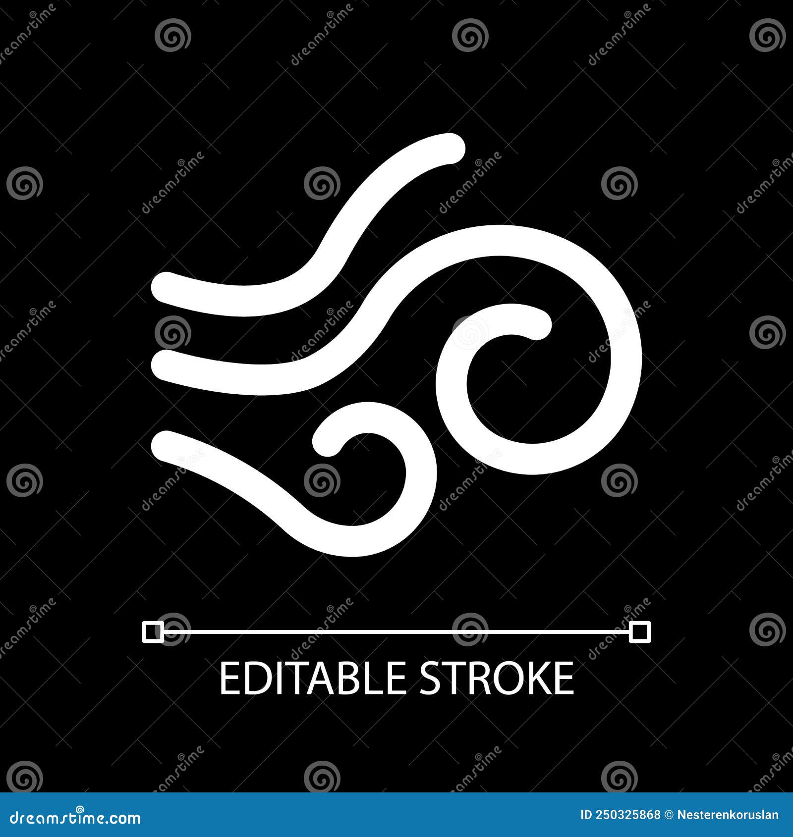 Strong Wind White Linear Ui Icon for Dark Theme Stock Vector ...