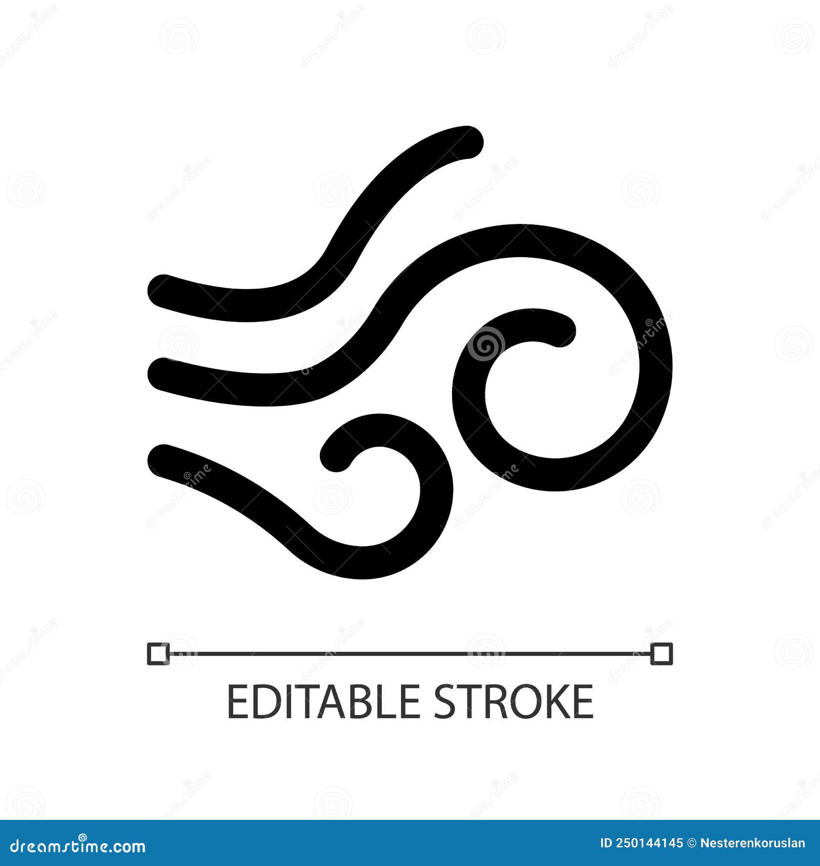 Strong Wind White Linear Ui Icon Stock Vector - Illustration of force ...