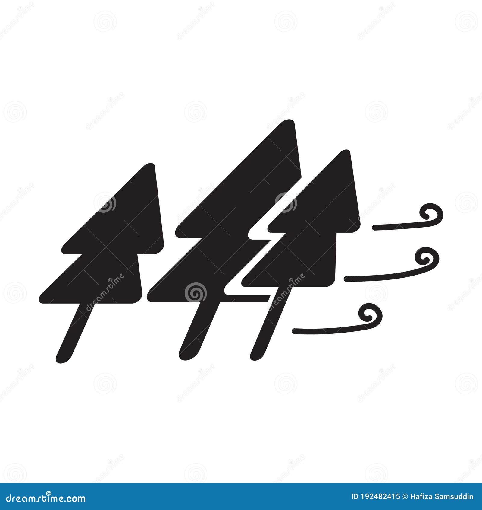 Strong Winds Pushing The Tree And The Car Cartoon Vector ...