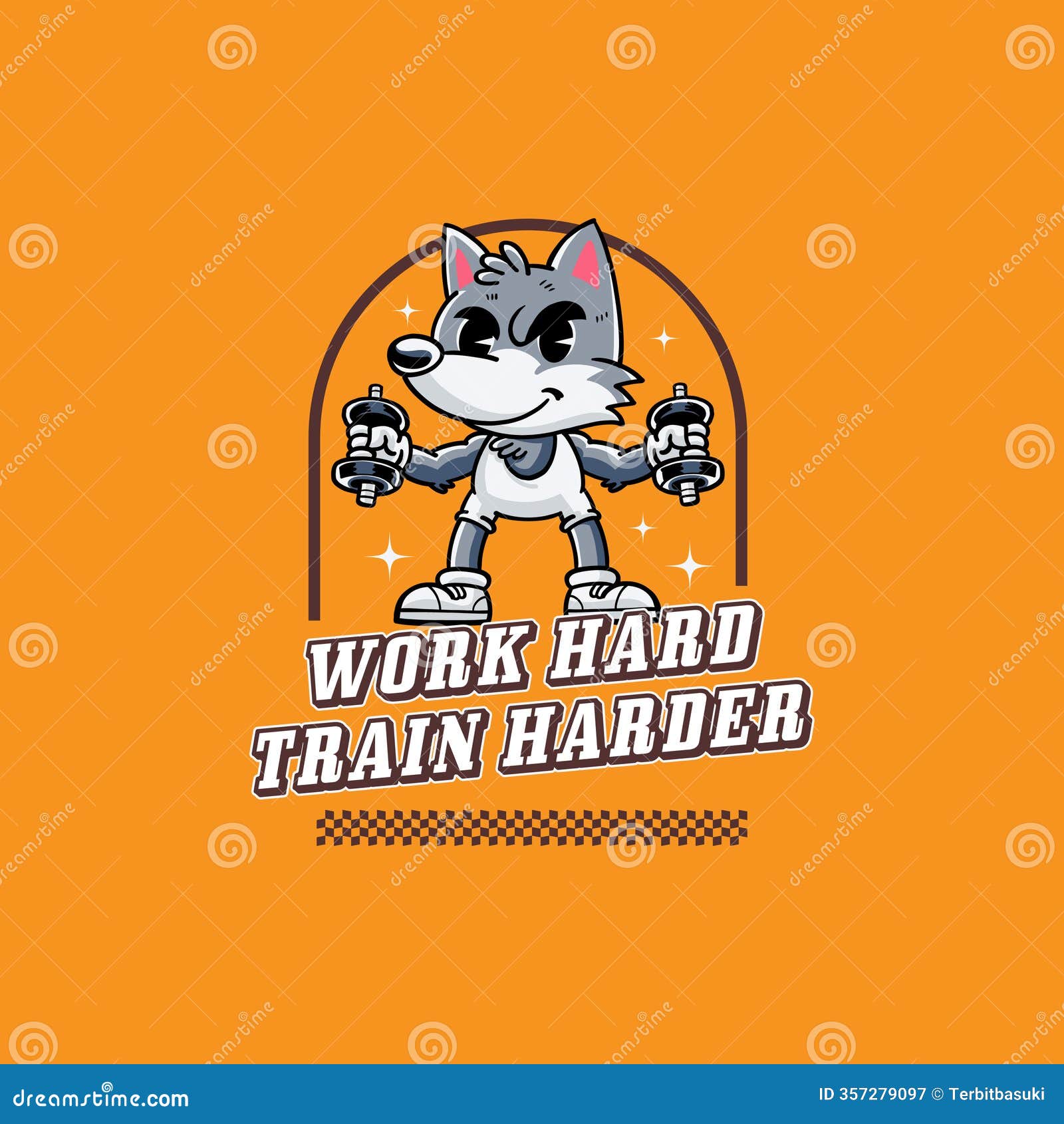 A Vector Cartoon Illustration Strong Wolf Gym Stock Illustration ...