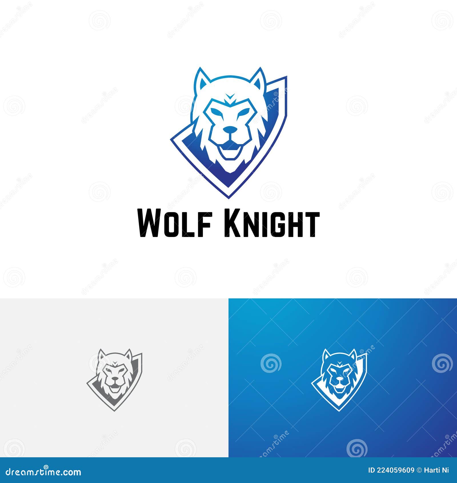 Wolf Knight Two Handed Set Cartoon Vector | CartoonDealer.com #211205611