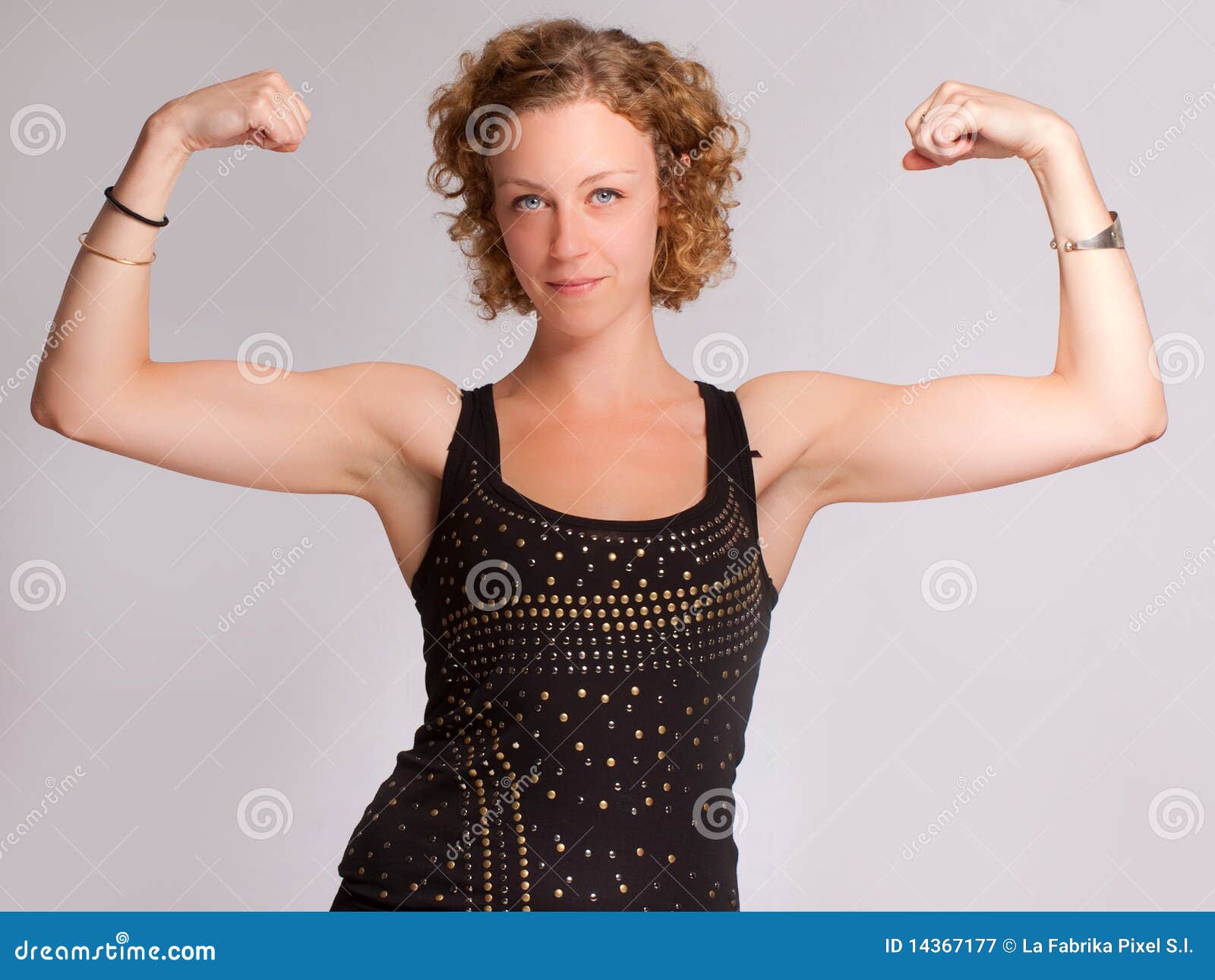 Strong woman stock image. Image of blue, woman, beautiful - 14367177