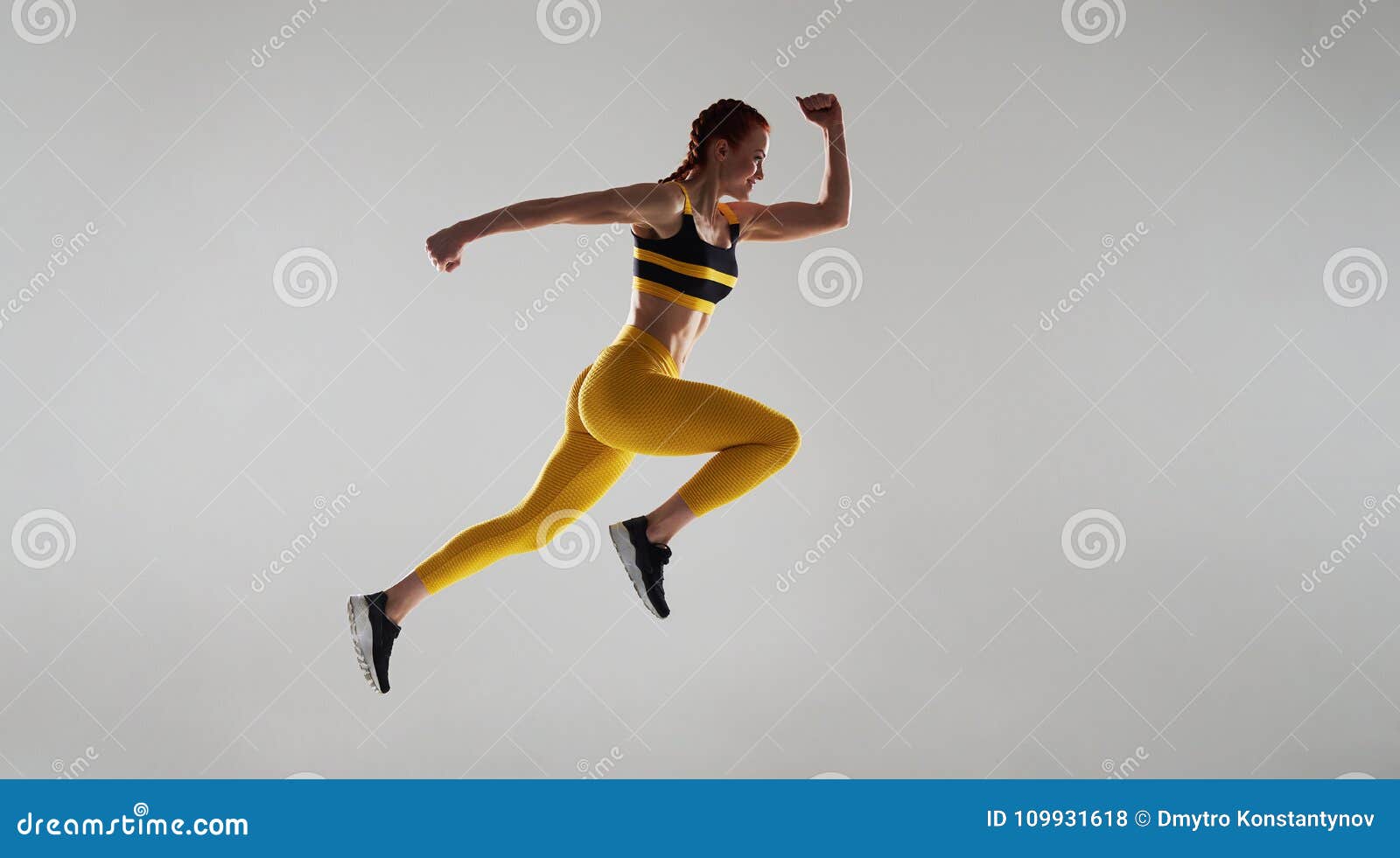 Strong woman running fast stock photo. Image of running - 109931618