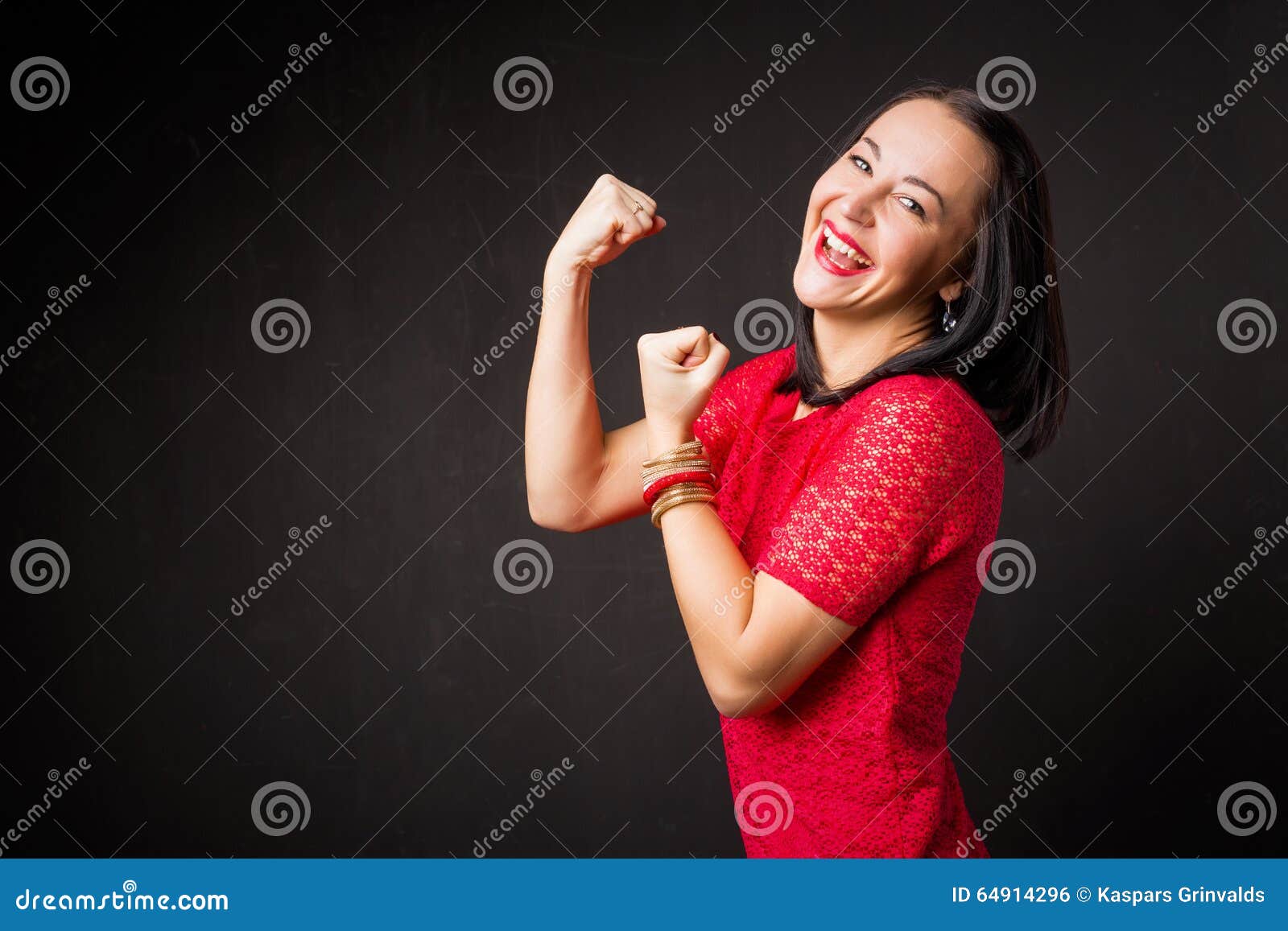 Strong Woman Showing Her Strength Stock Photo - Image of girl, feminist ...