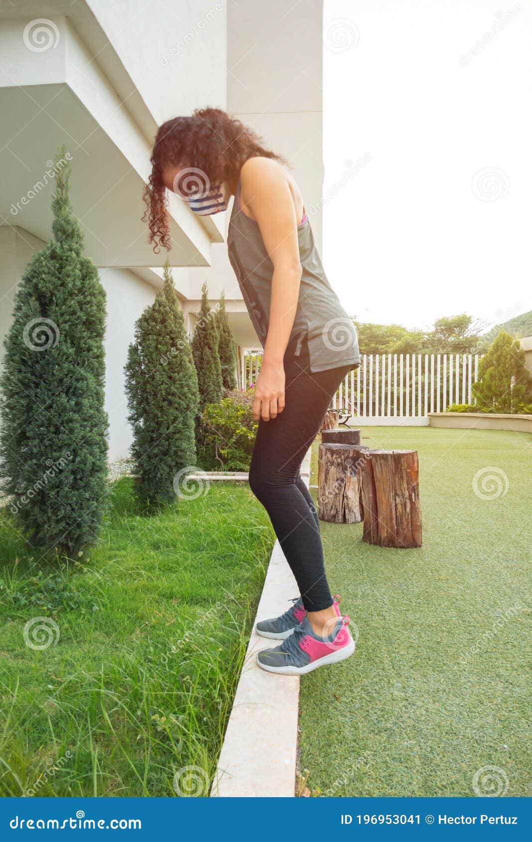 A Strong Woman Training To Climb and Jump Stock Image - Image of ...