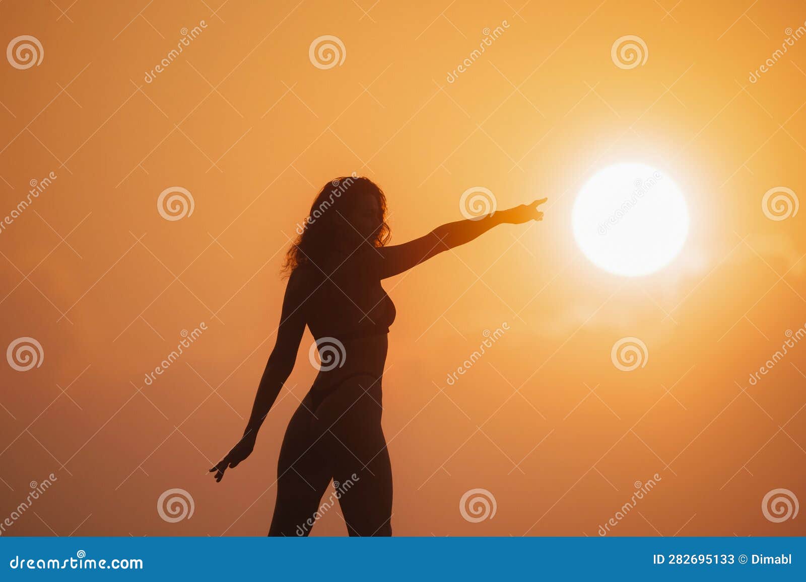 Strong Woman Winning, Motivation and Bright Future Concept. Stock Image ...