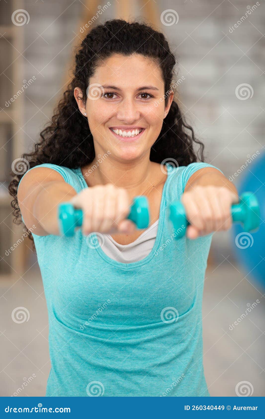 Strong Woman Working Out with Dumbbells Stock Image - Image of energy ...