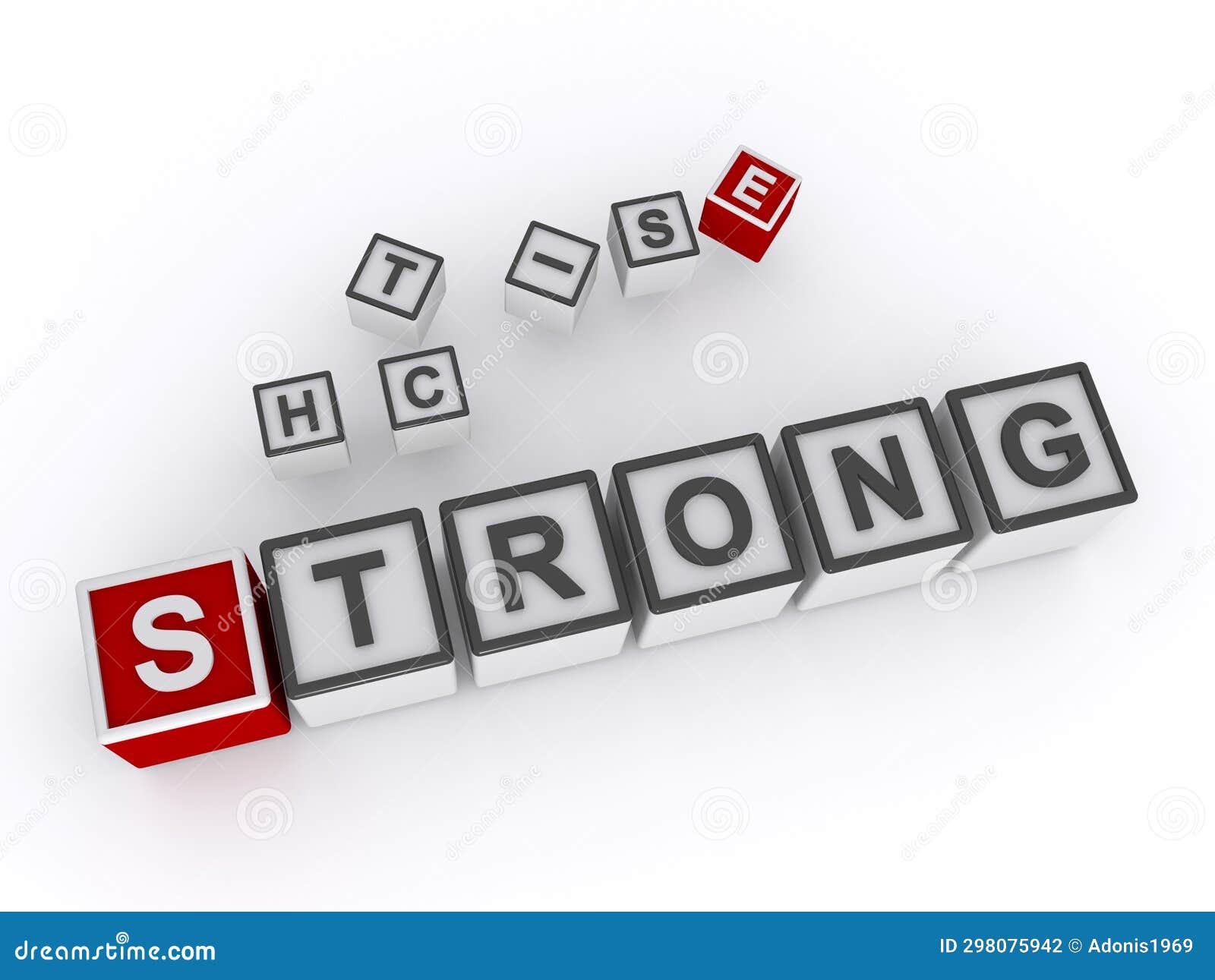 Strong word block on white stock photo. Image of dynamic - 298075942