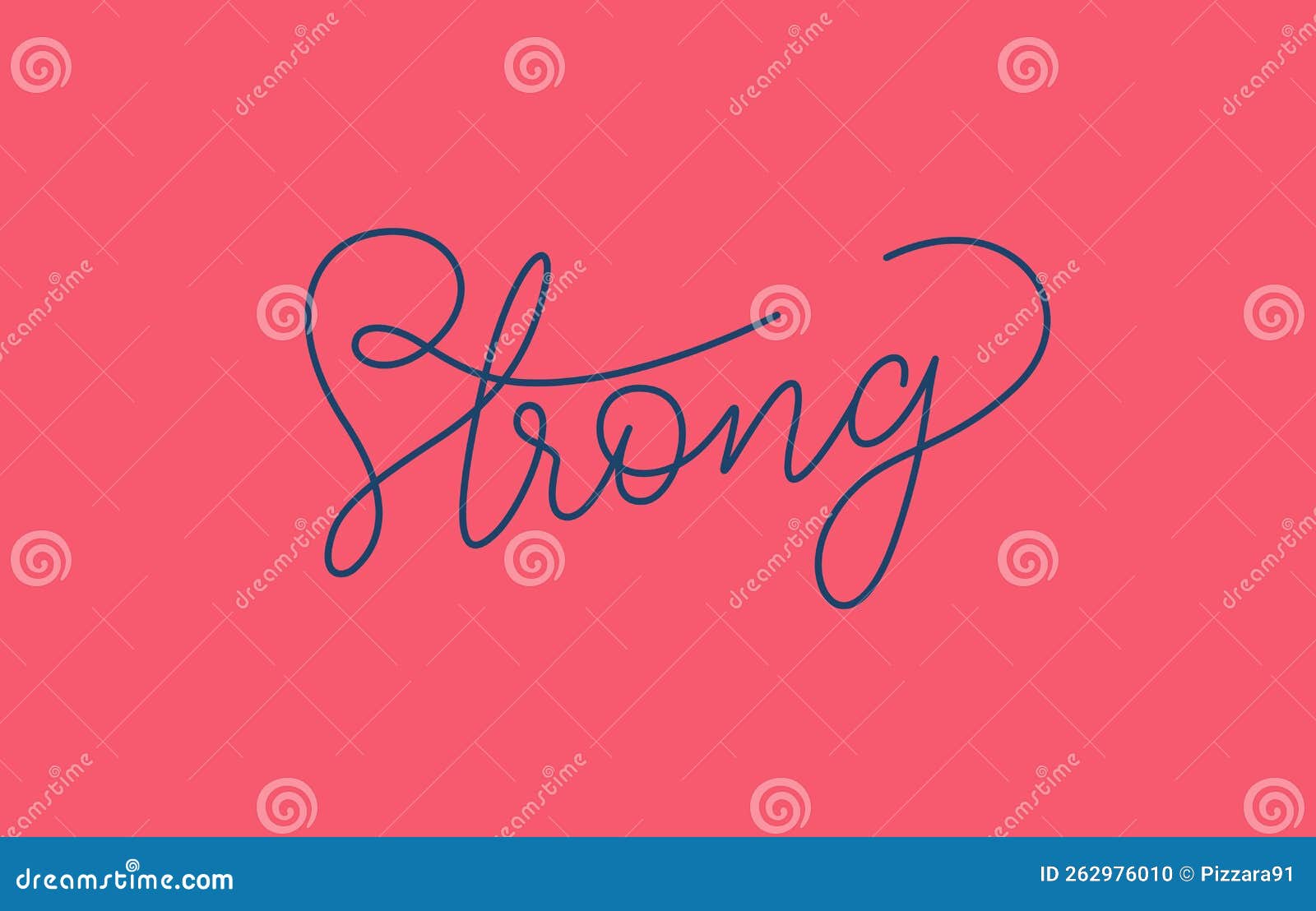 Strong Word Lettering Design in Continuous Line Drawing Stock ...