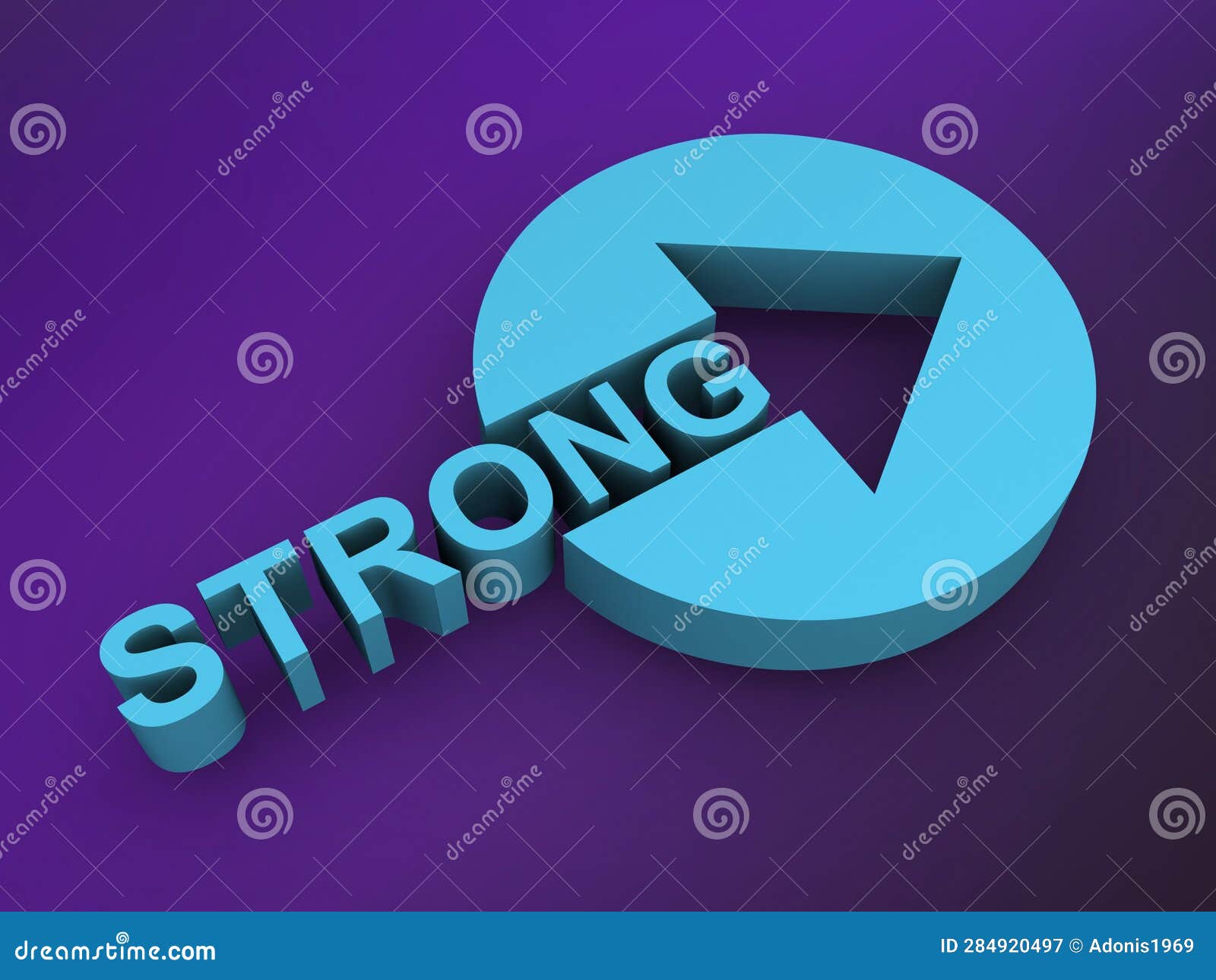 Strong Word Lettering Design In Continuous Line Drawing Stock Photo ...