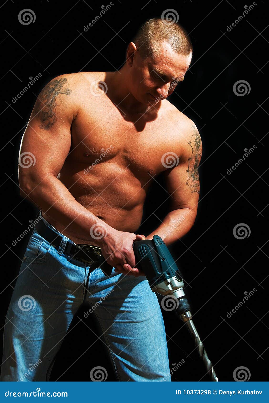 Strong worker stock photo. Image of abdominals, biceps - 10373298