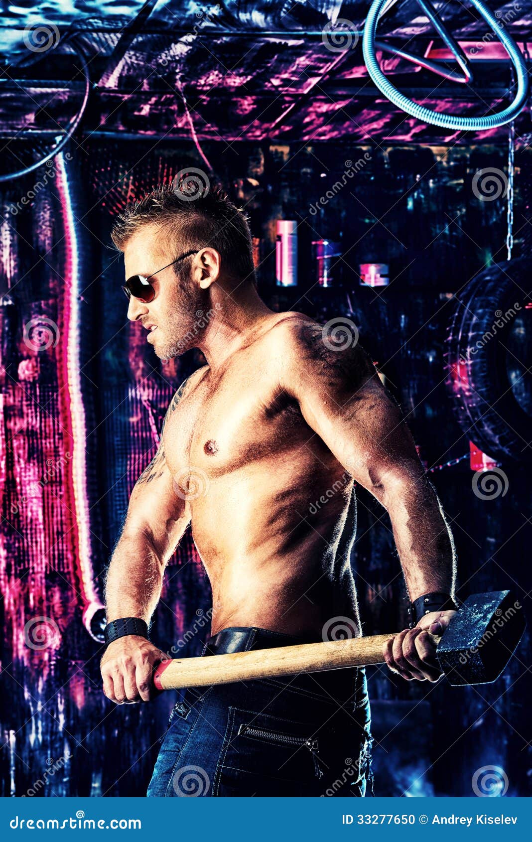 Strong worker stock photo. Image of people, bodybuilding - 33277650