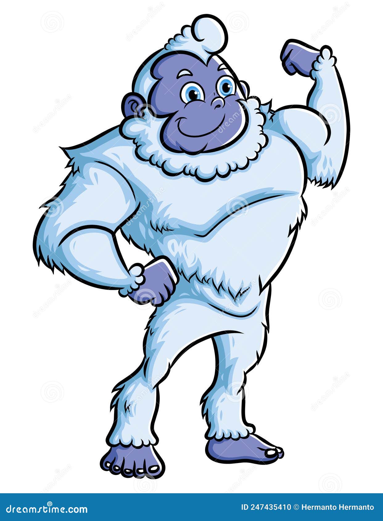 The Strong Yeti is Showing Its Muscle Stock Vector - Illustration of ...