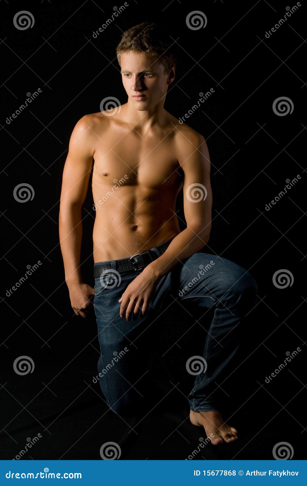 Strong Young Courier With Face Mask Flexing Muscle While Holiding ...