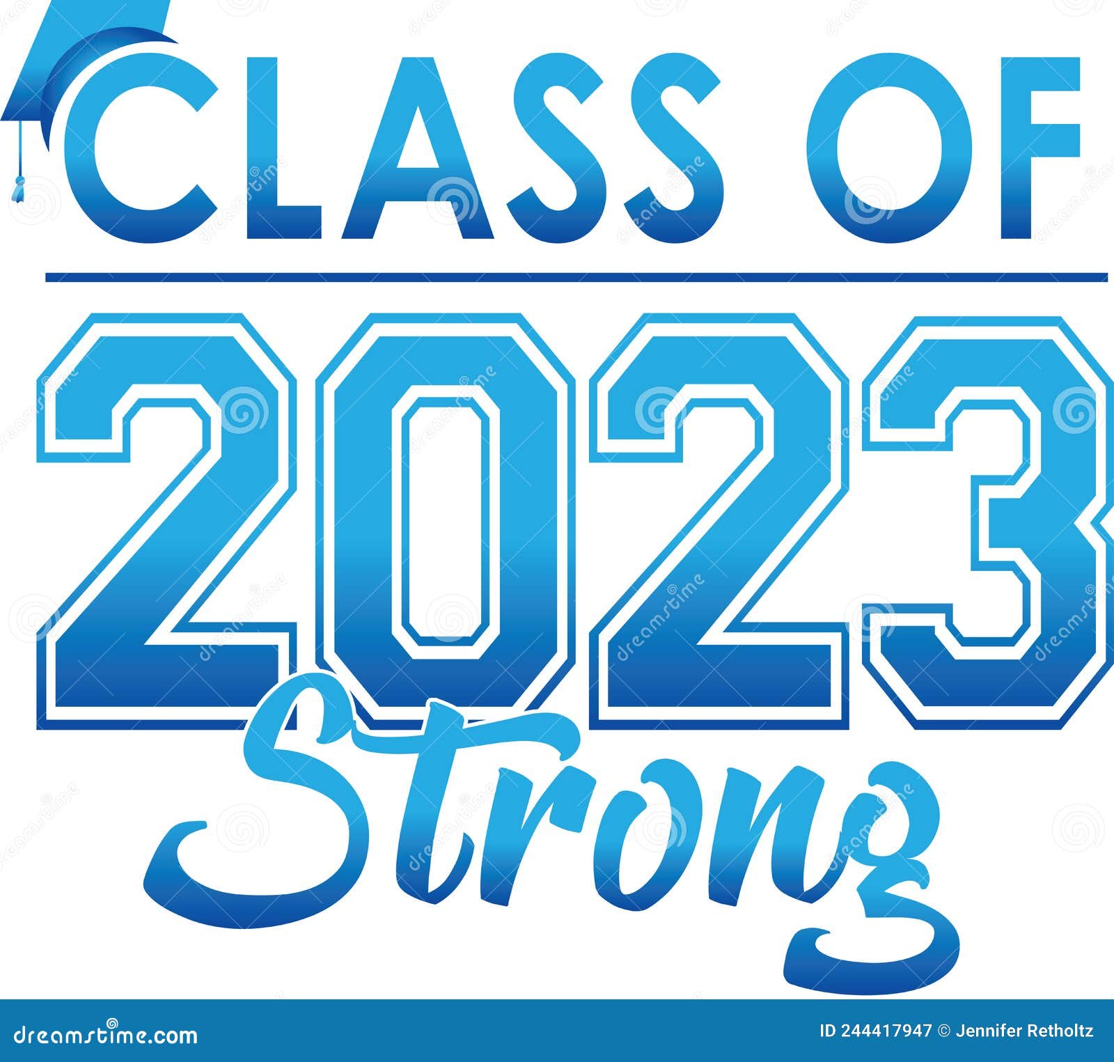 Blue Class of 2023 Strong Logo Stock Vector - Illustration of degree ...
