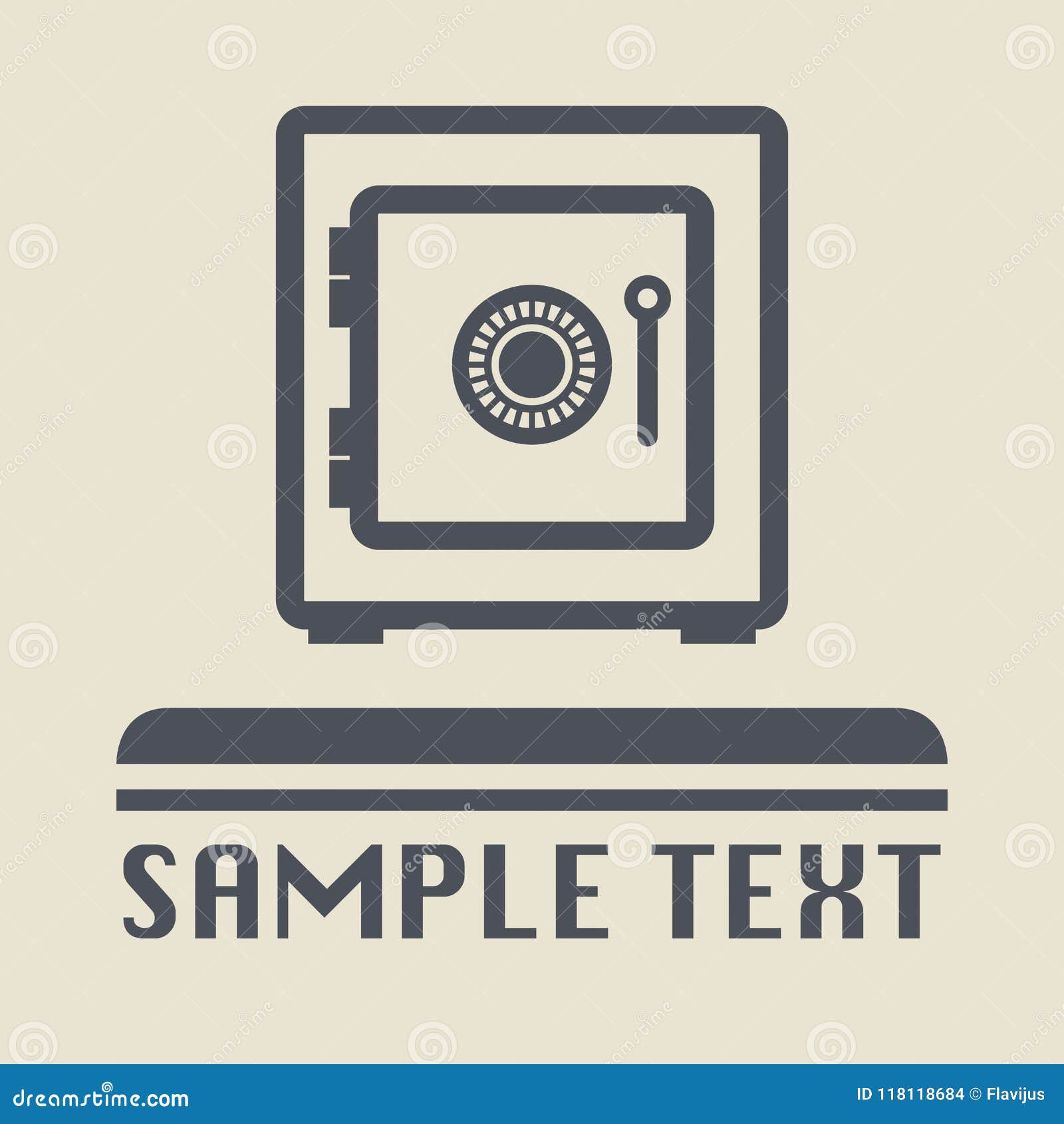Strongbox icon or sign stock vector. Illustration of metal - 118118684