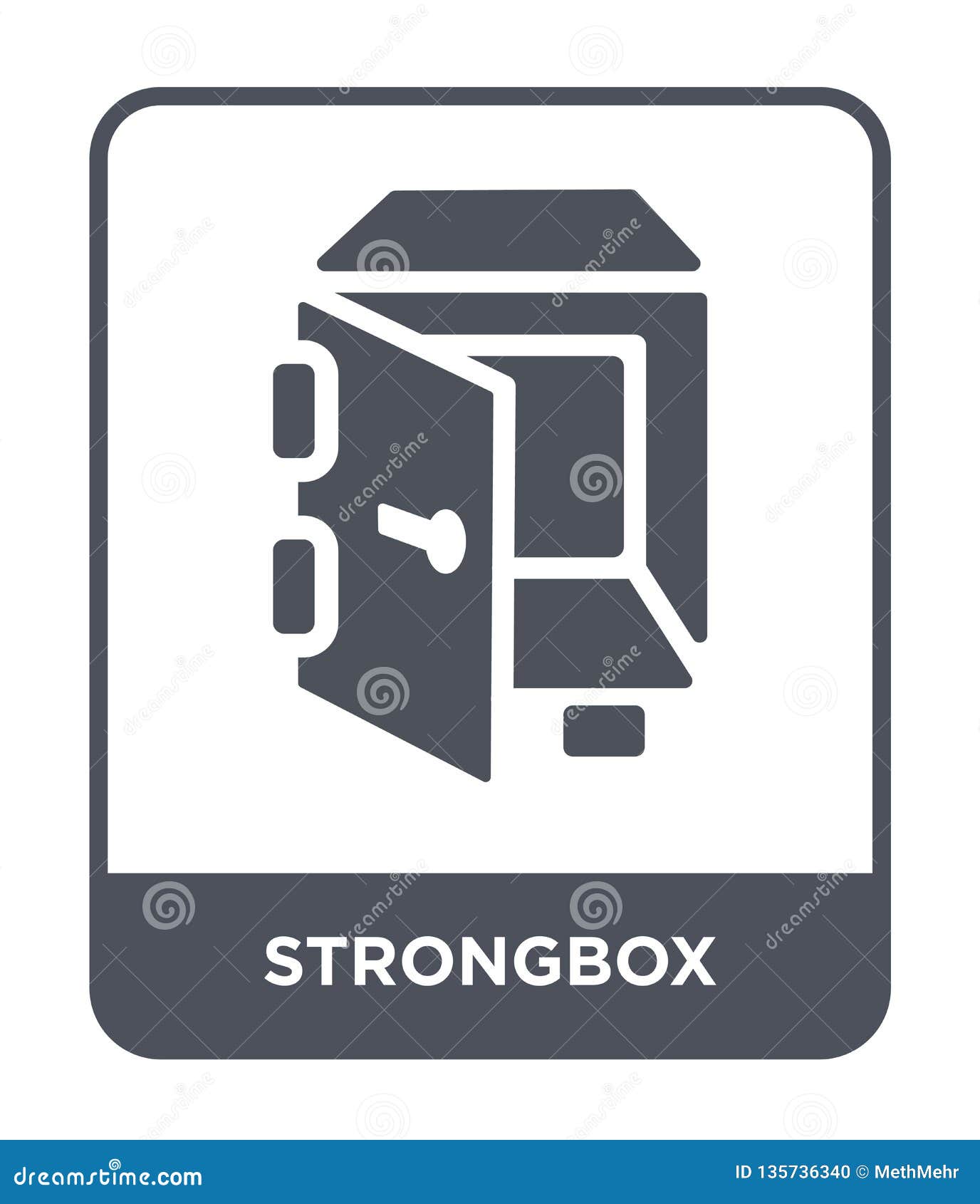 Strongbox Icon in Trendy Design Style. Strongbox Icon Isolated on White Background Stock Vector ...