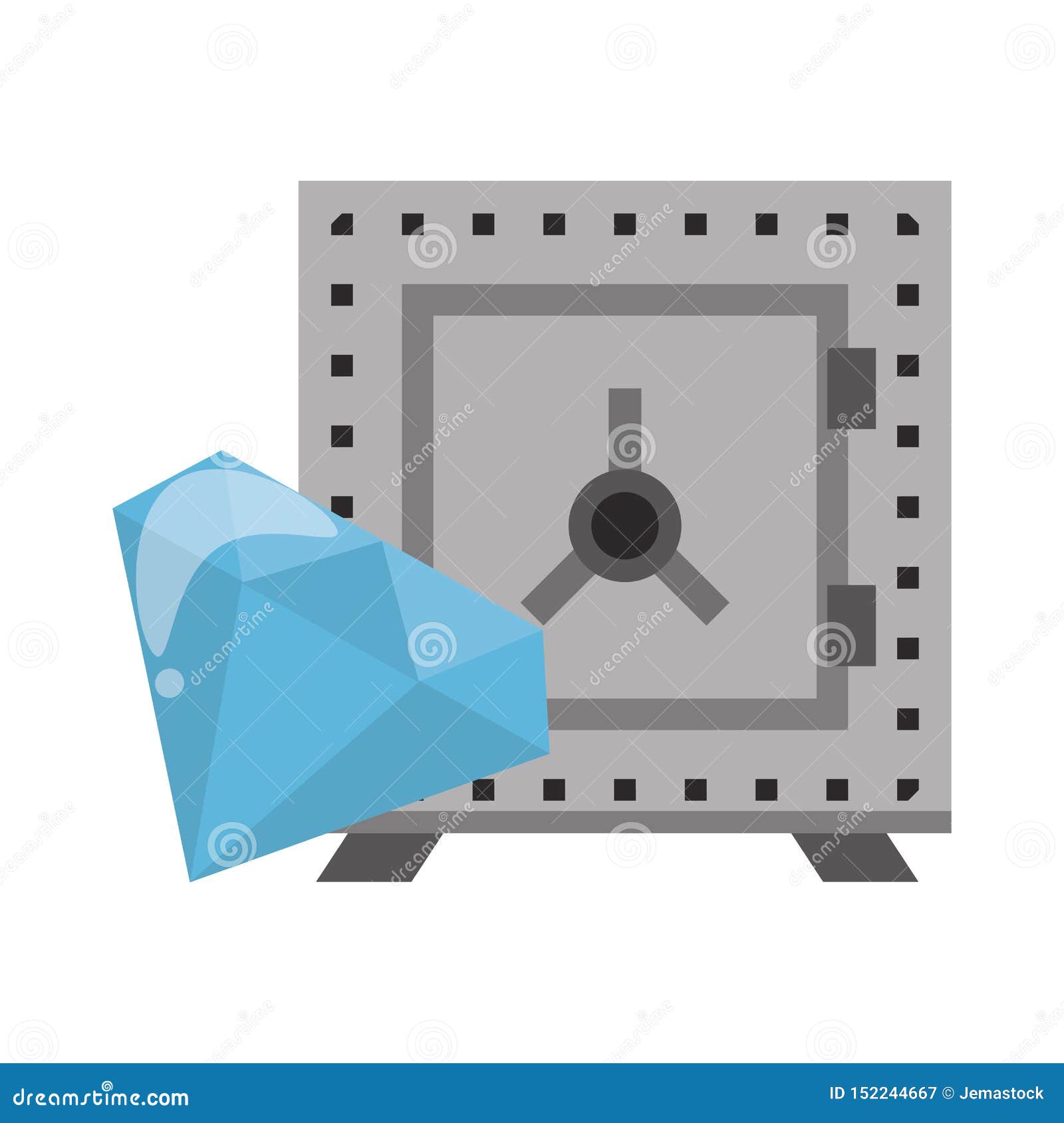 Strongbox And Luxury Diamond Symbols Cartoon Vector | CartoonDealer.com ...