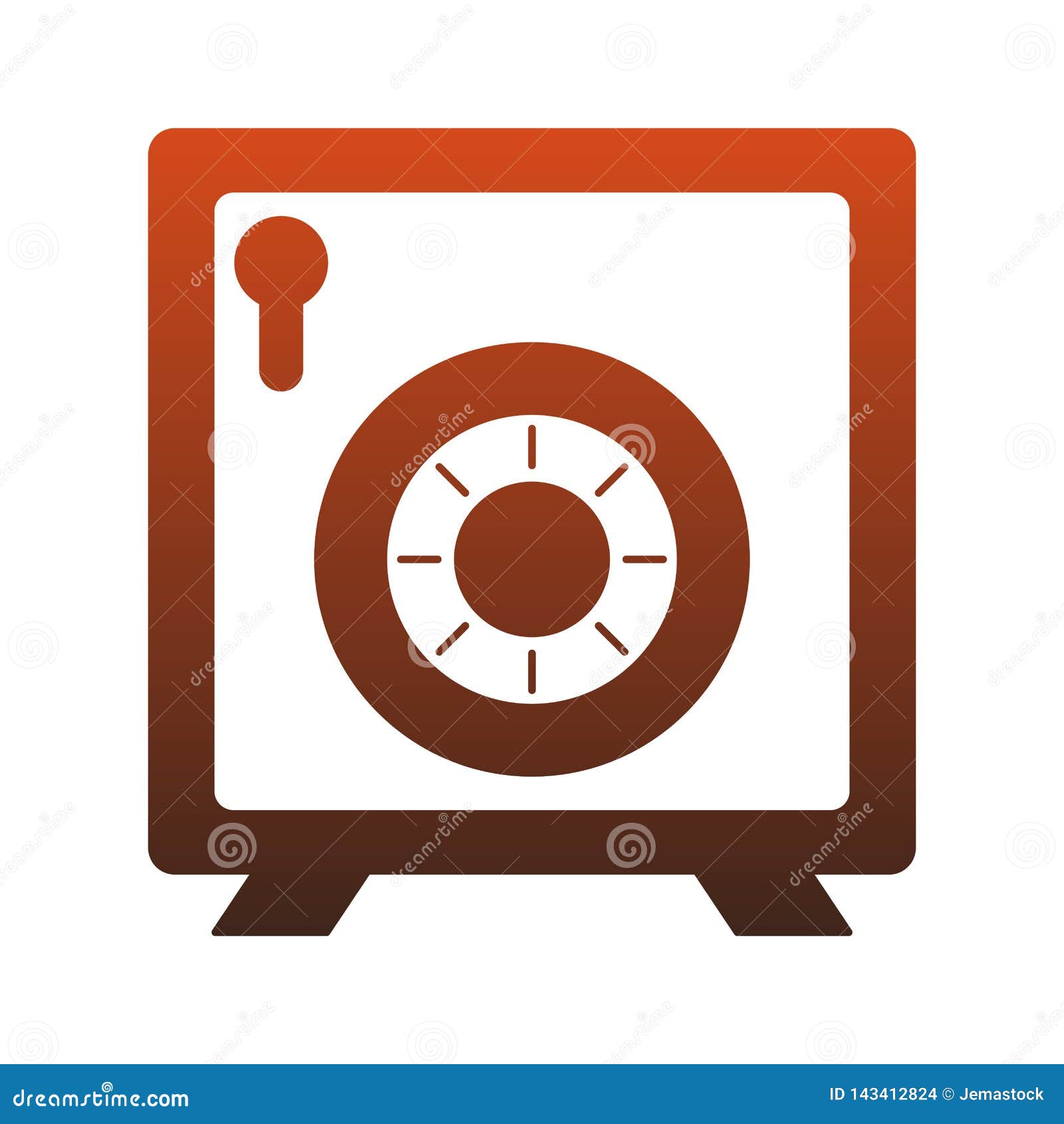 Strongbox Security Money Symbol Red Lines Stock Vector - Illustration ...