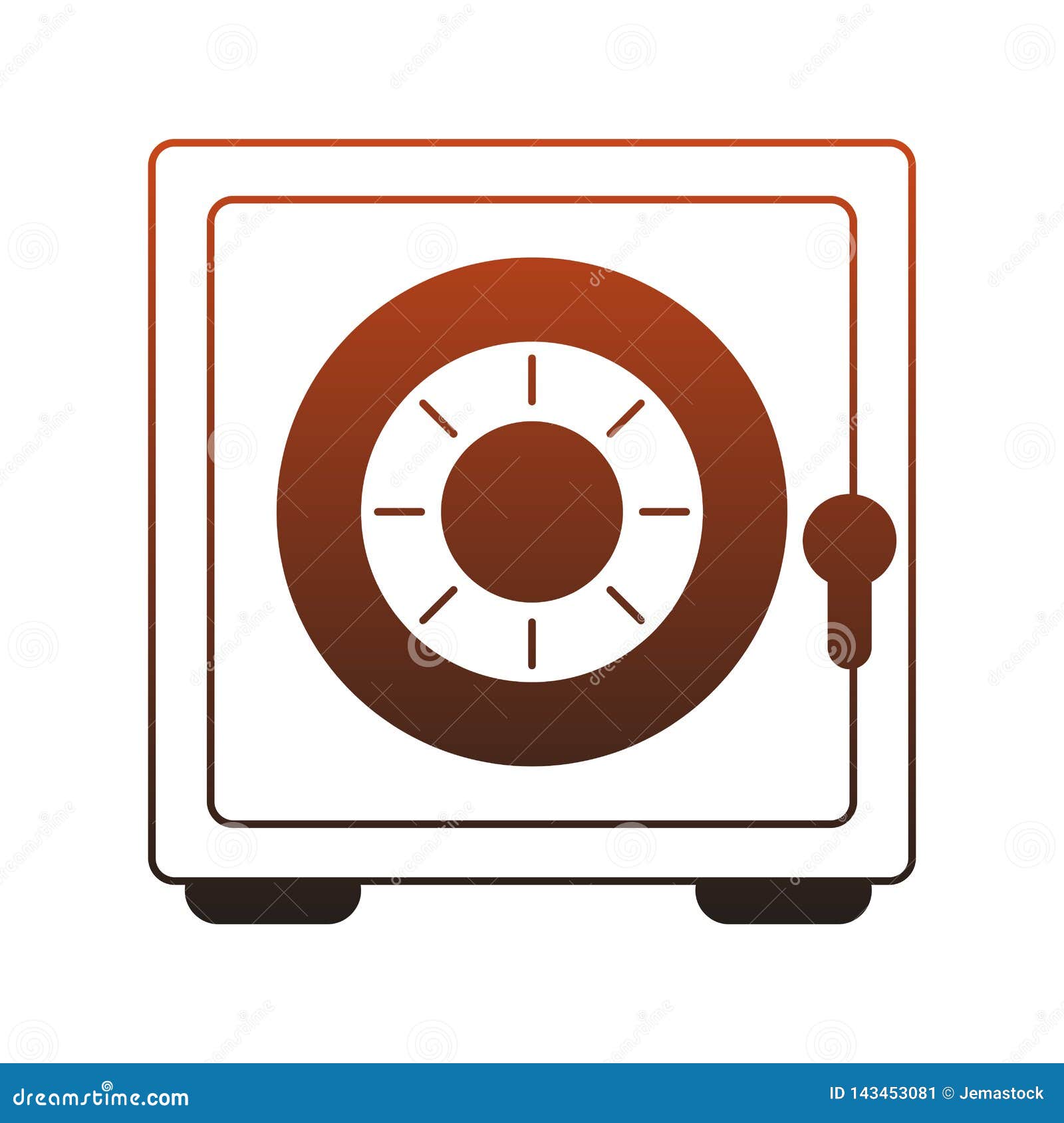 Strongbox Security Money Symbol Red Lines Stock Vector - Illustration ...