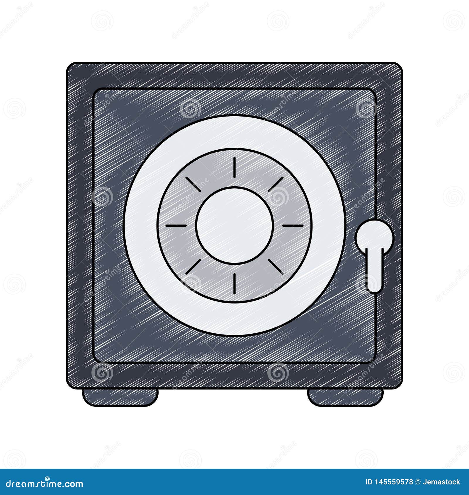 Strongbox Security Money Symbol Scribble Stock Vector - Illustration of ...