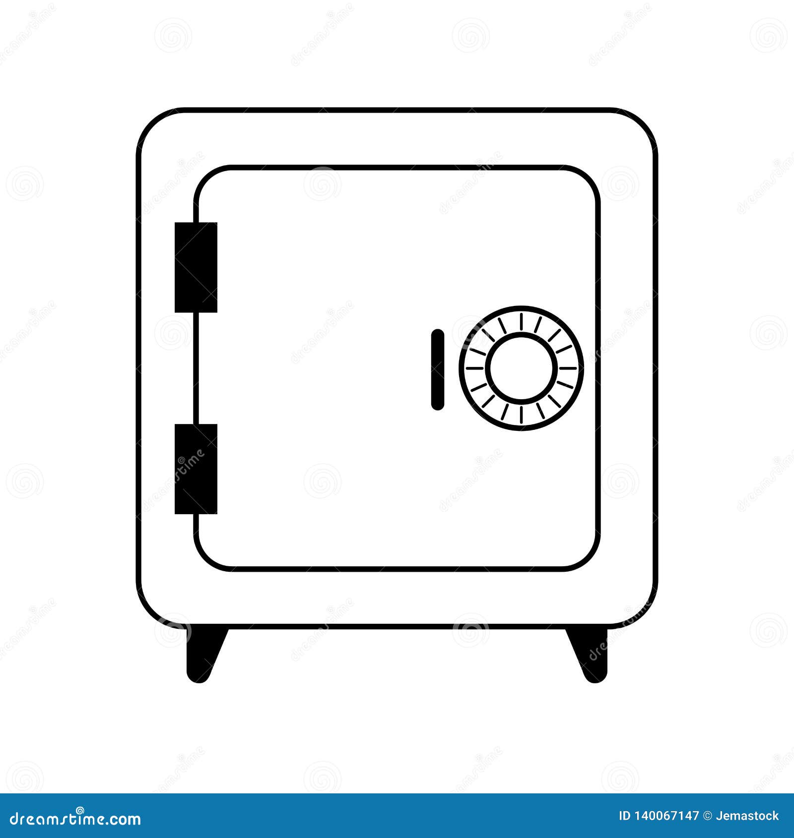 Strongbox Security Symbol Black and White Stock Vector - Illustration ...