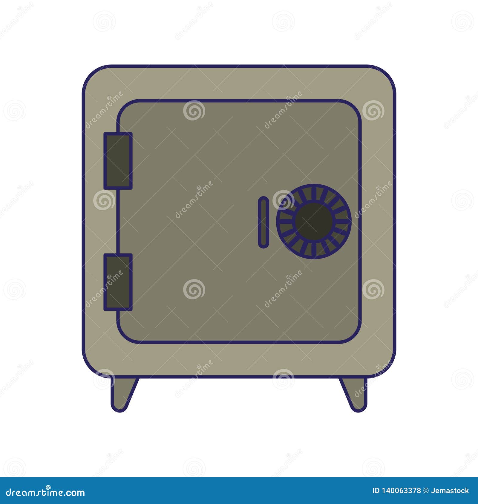Strongbox Security Symbol Blue Lines Stock Vector - Illustration of ...